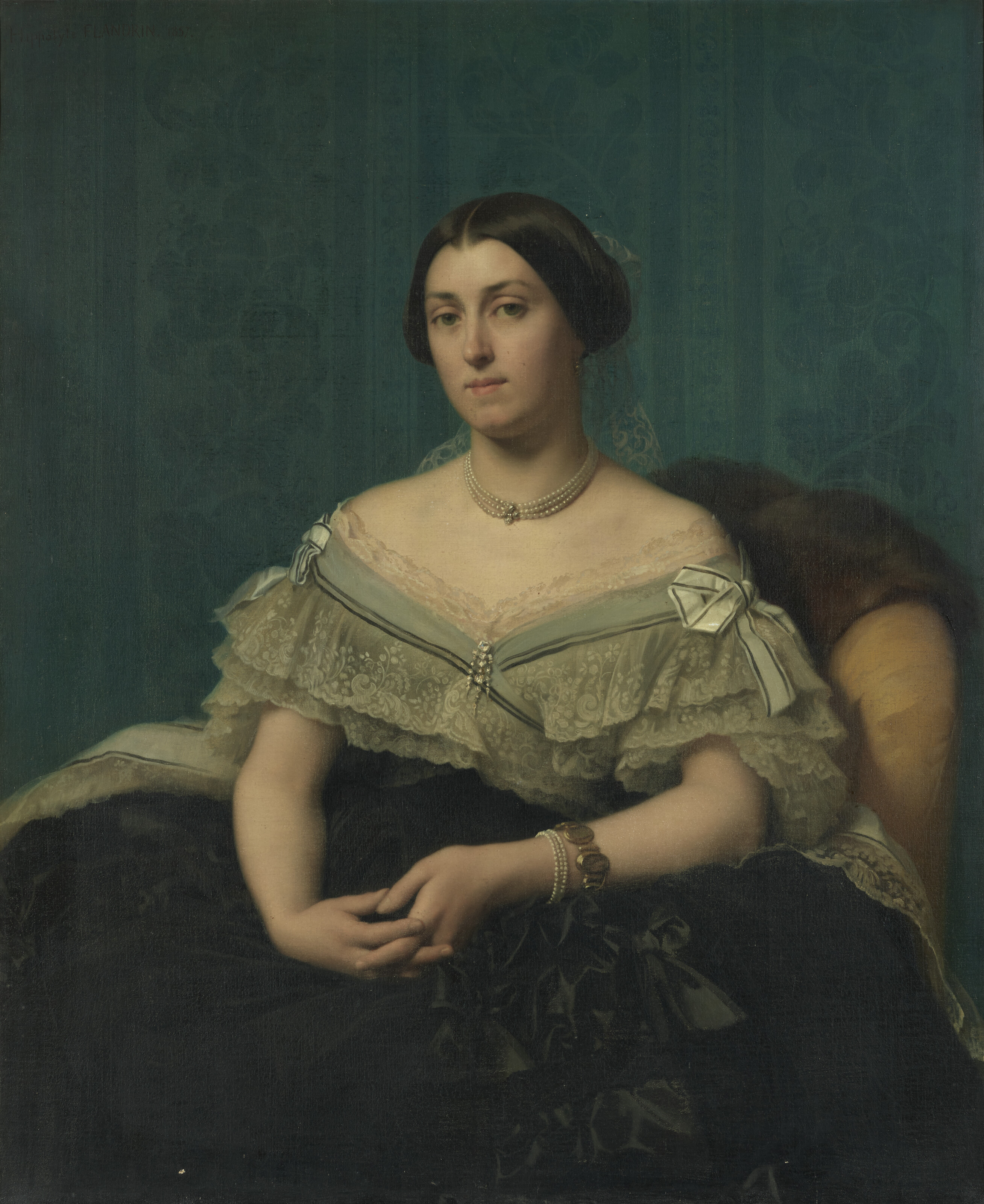 JEAN-HIPPOLYTE FLANDRIN (LYON 1809-1864 ROME), Portrait de Marie ...