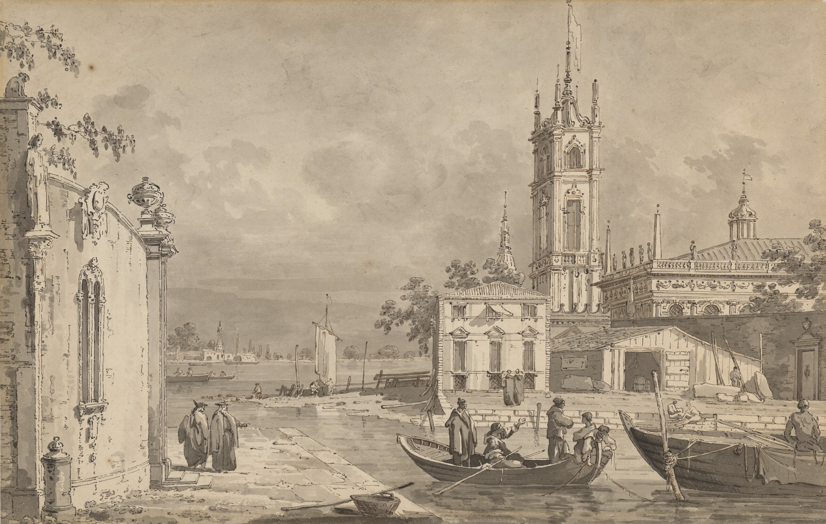WILLIAM HENRY HUNT (LONDON 1790-1864), D'APRÈS ANTONIO CANALETTO ...