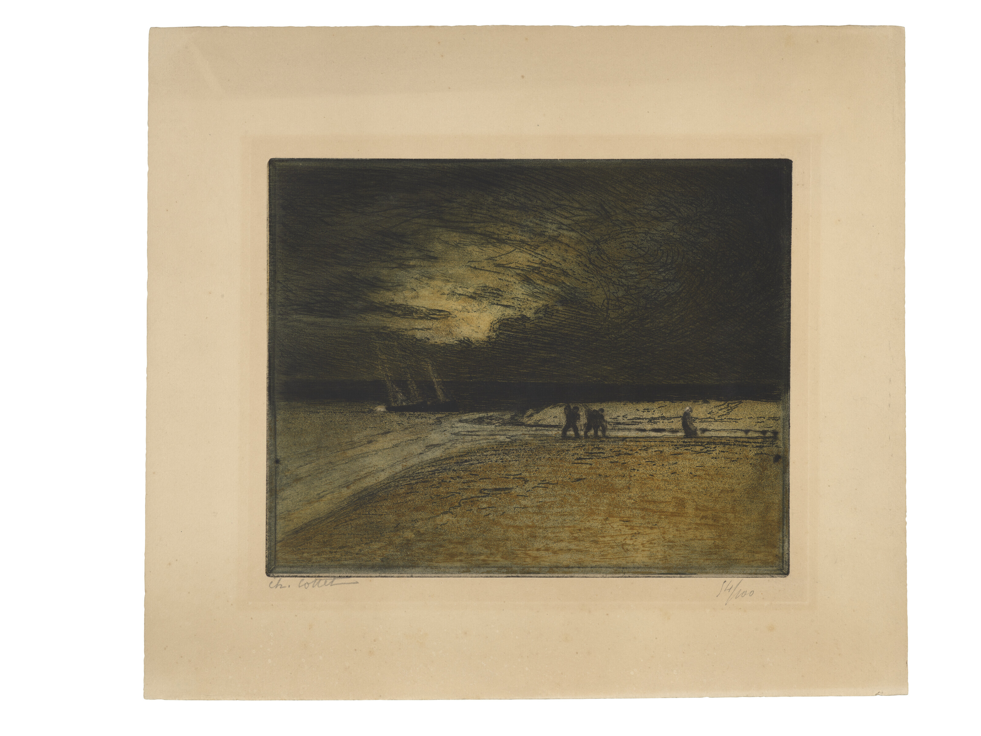 CHARLES COTTET (1863-1924), Pêcheurs fuyant l'orage | Christie’s
