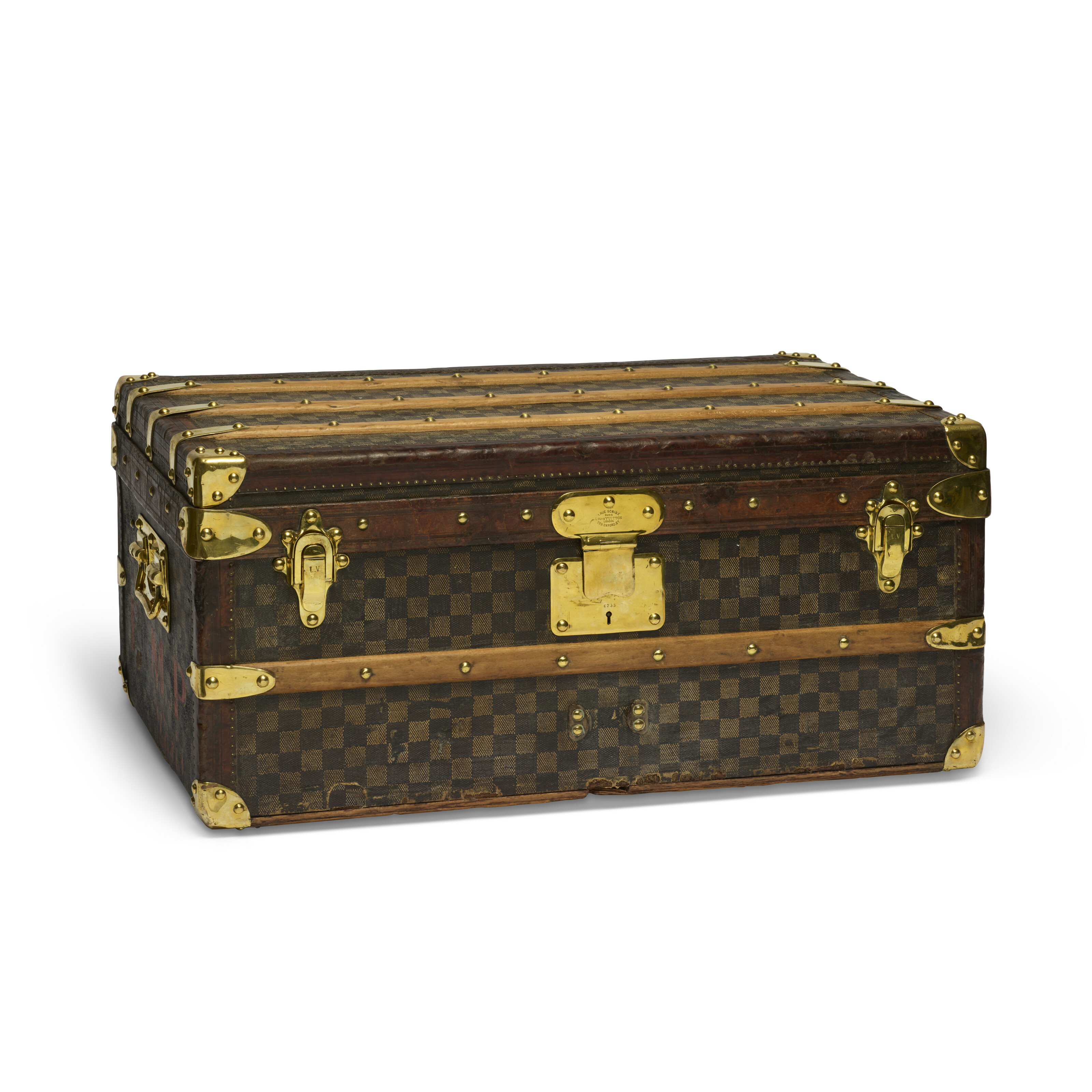 A DAMIER CANVAS CABIN 70 TRUNK WITH BRASS HARDWARE, LOUIS VUITTON, 1898 ...