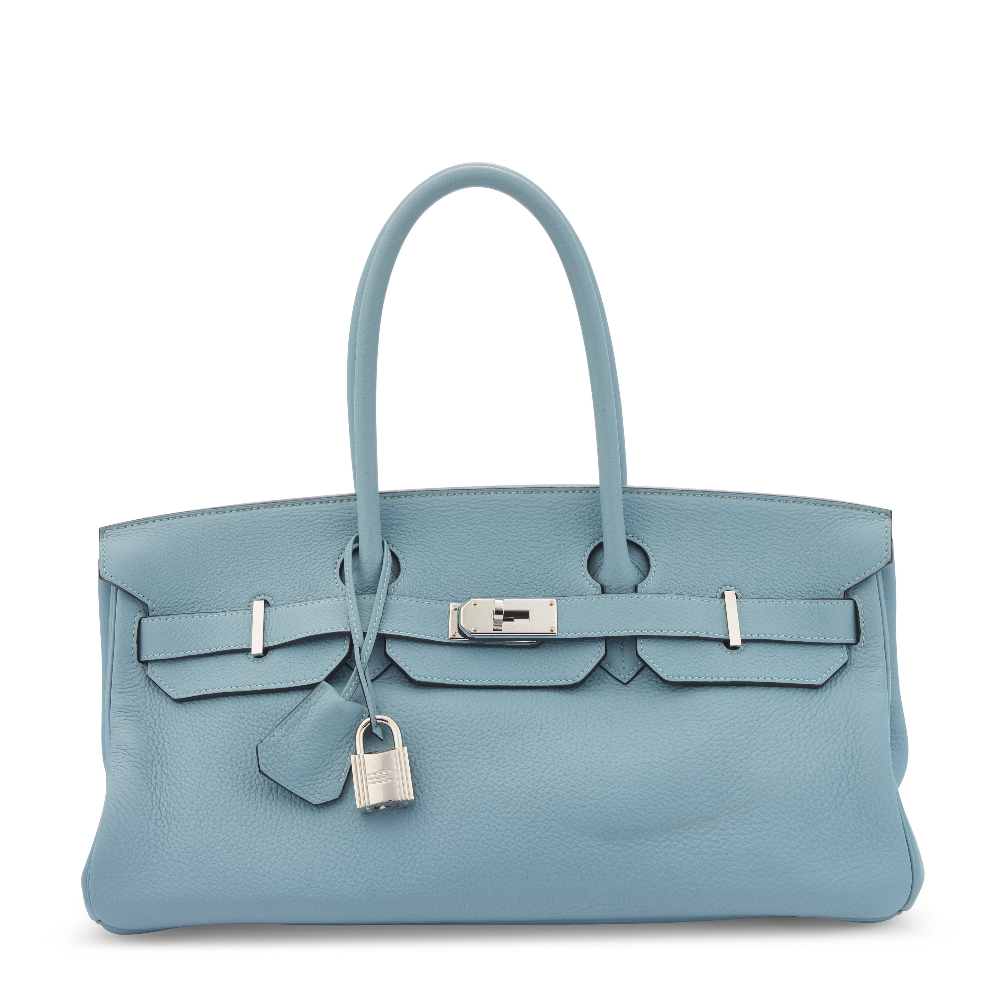 A BLEU CIEL TOGO LEATHER JPG SHOULDER BIRKIN 42 WITH PALLADIUM HARDWARE ...