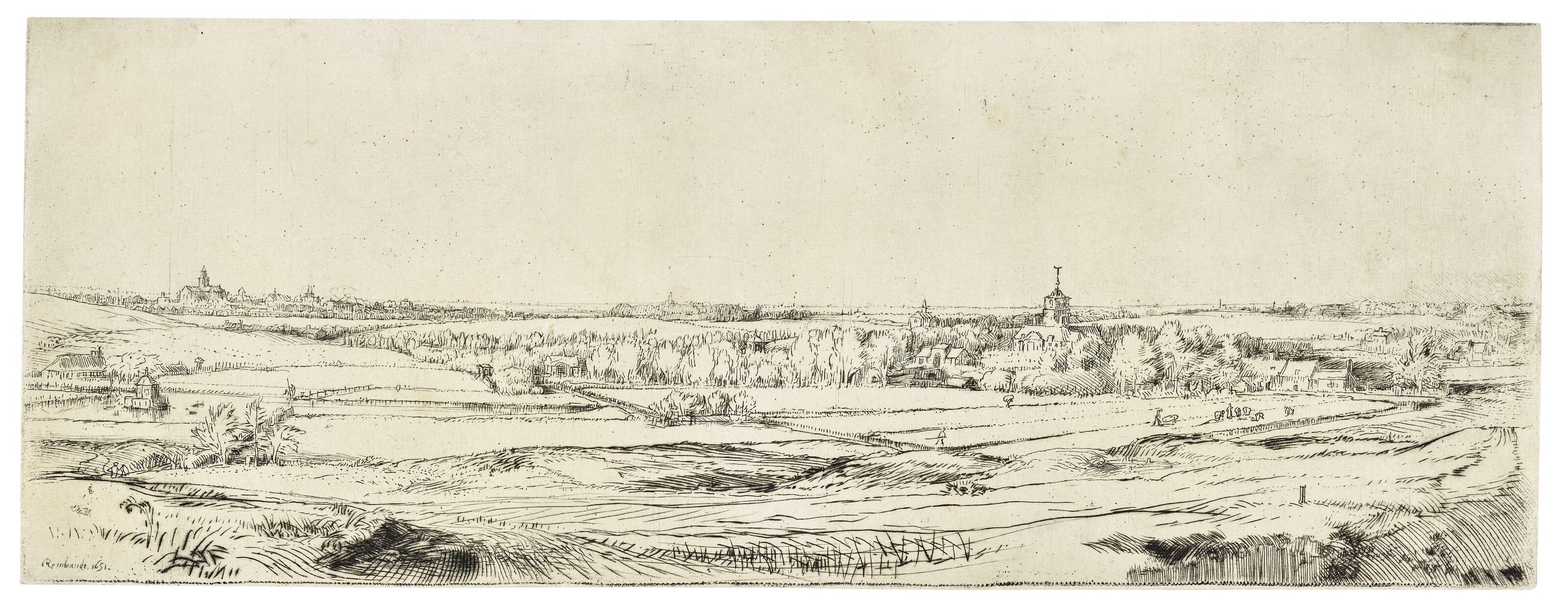 REMBRANDT HARMENSZ. VAN RIJN (1606-1669), Panorama near Bloemendael ...
