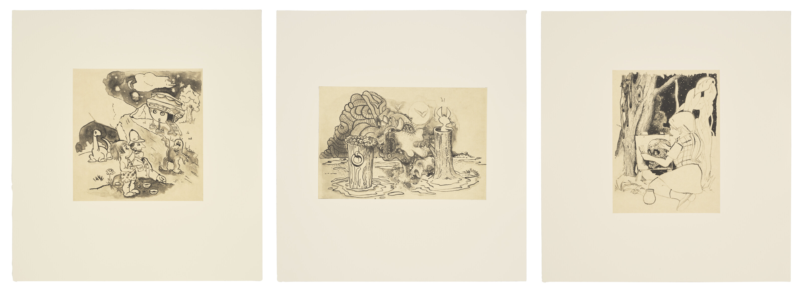 JAKE & DINOS CHAPMAN (B. 1962 & B. 1966), Plate 17, 21 and 27, from: Etchasketchathon (three ...
