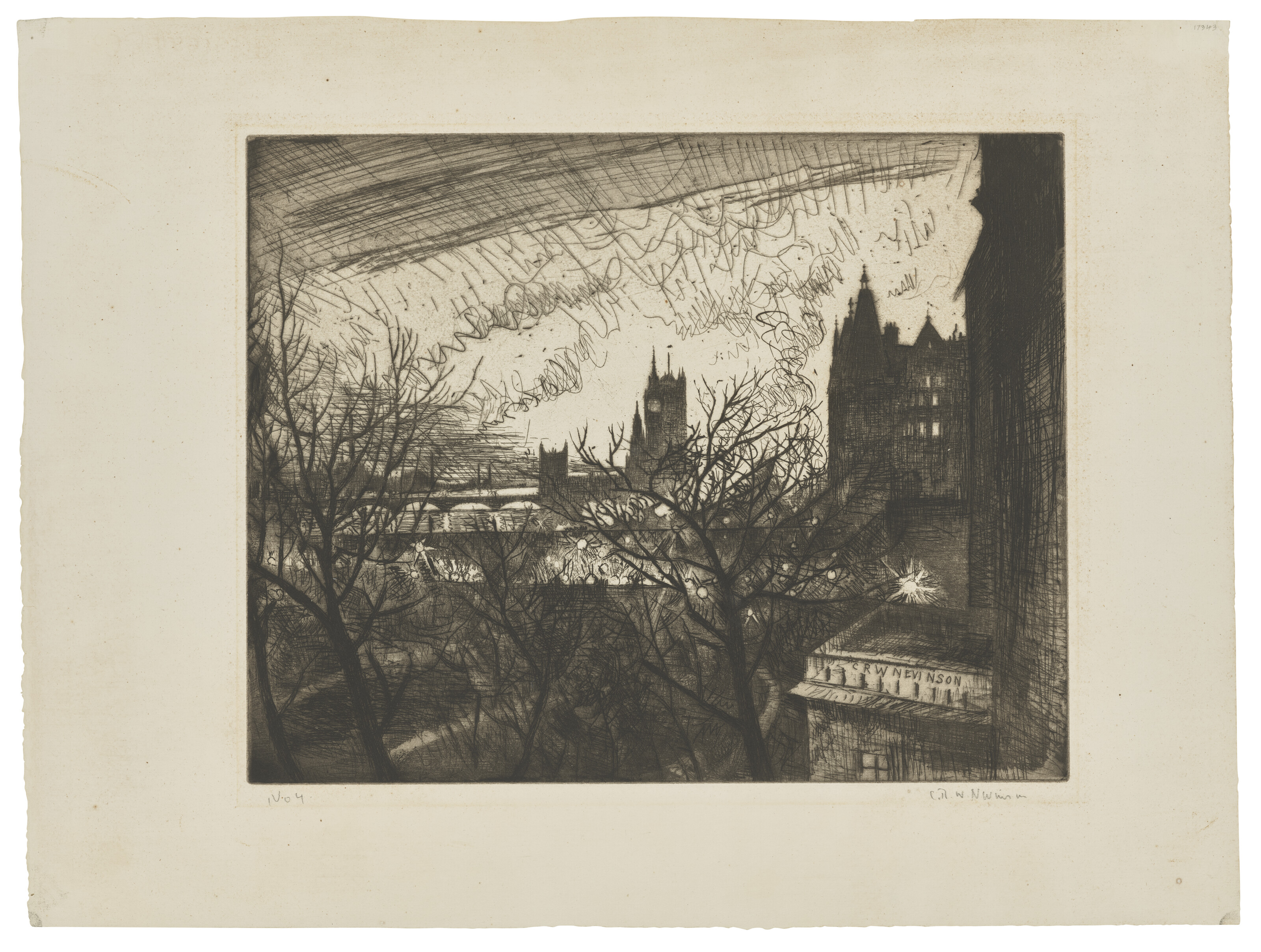 CHRISTOPHER RICHARD WYNNE NEVINSON (1889-1946), Westminster from the ...