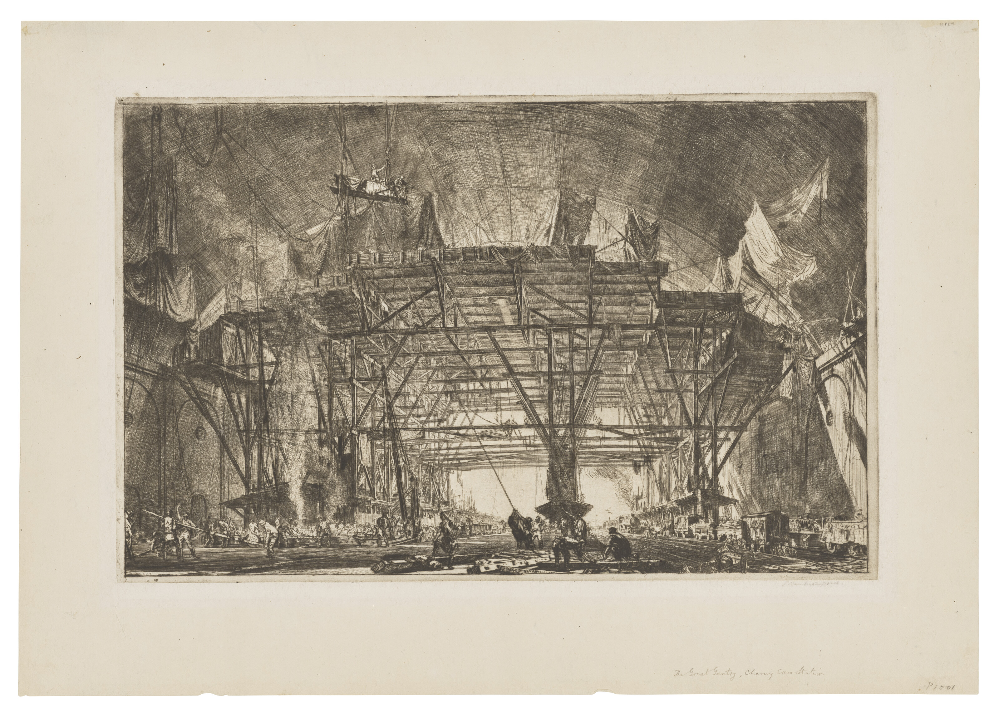 MUIRHEAD BONE (1876-1953), The Great Gantry, Charing Cross Station ...