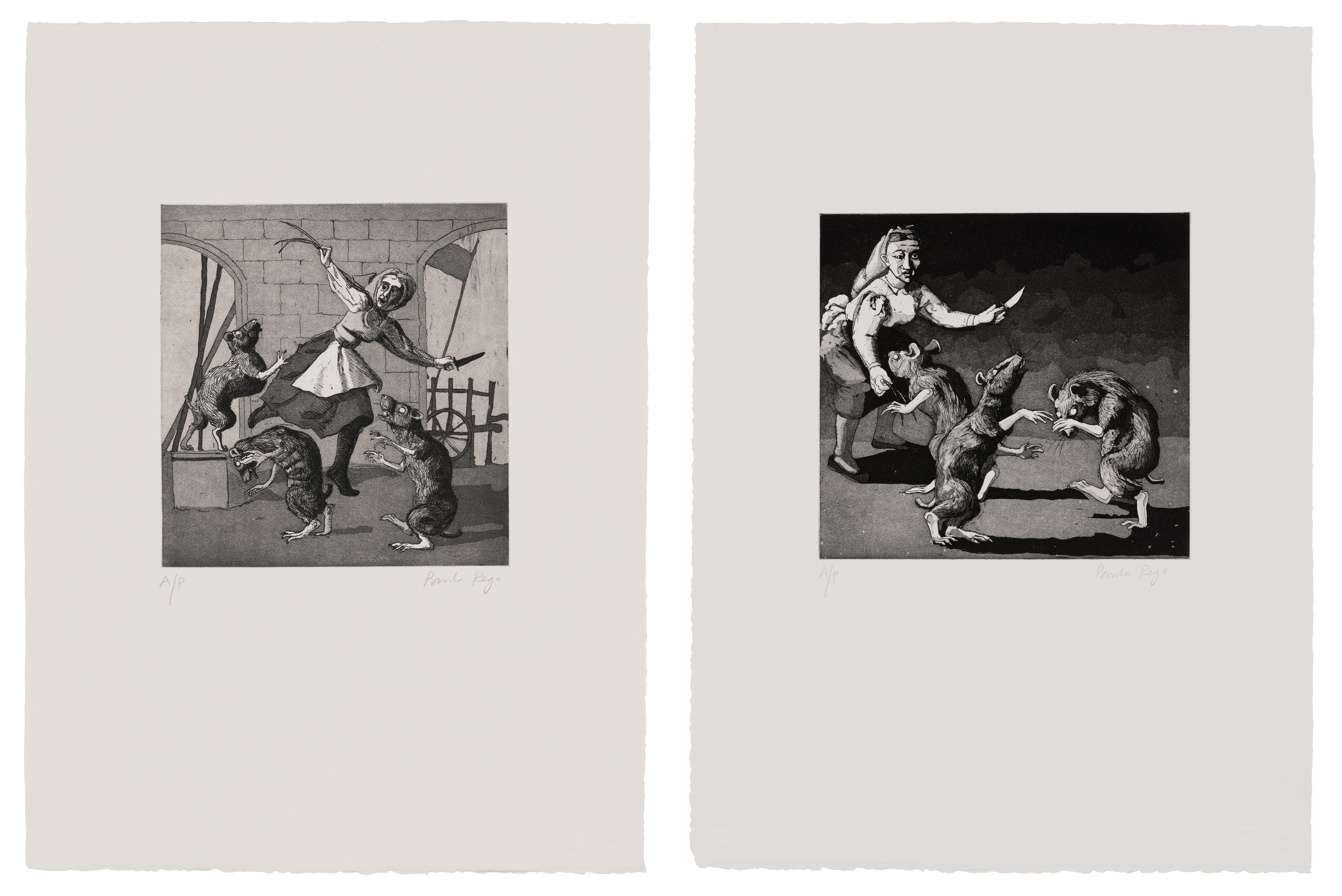 PAULA REGO (1935-2022), Three Blind Mice I, and Three Blind Mice Il ...