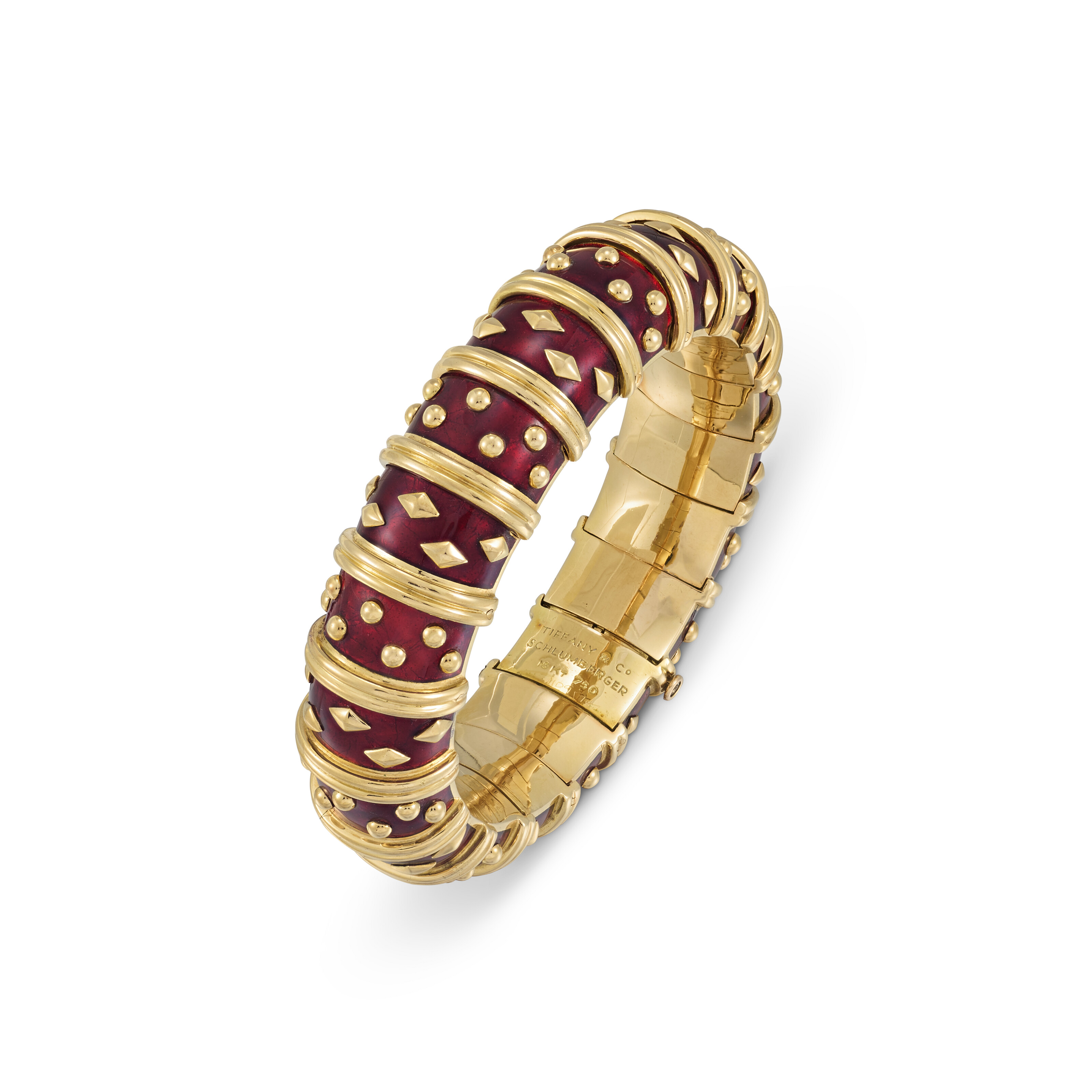 JEAN SCHLUMBERGER FOR TIFFANY & CO ENAMEL 'DOT LOSANGE' BANGLE BRACELET, | Christie’s