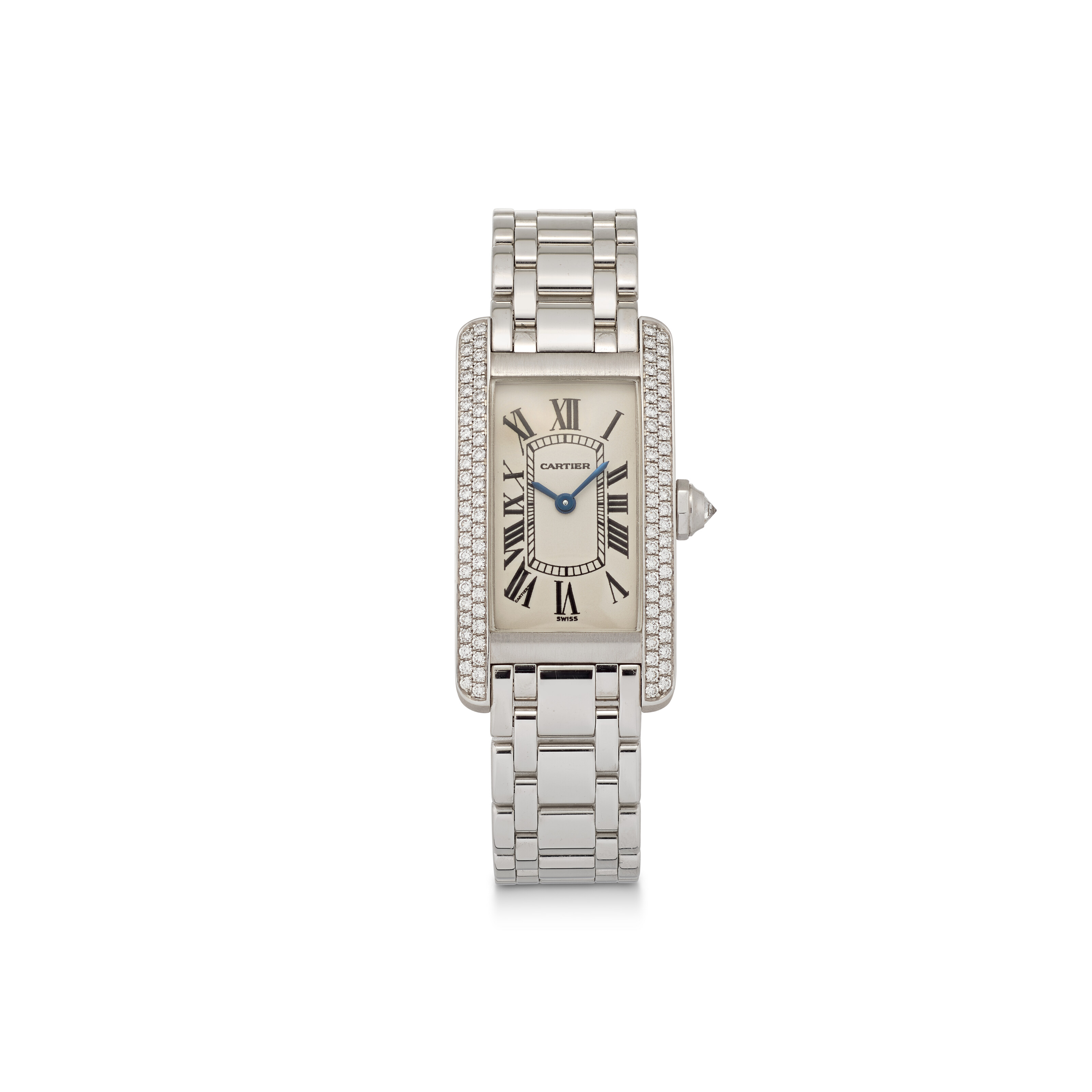 CARTIER WHITE GOLD AND DIAMOND 'TANK AMÉRICAINE' WATCH, | Christie’s