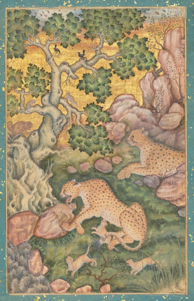 A FAMILY OF CHEETAHS IN A ROCKY LANDSCAPE, ATTRIBUTED TO BASAWAN ...