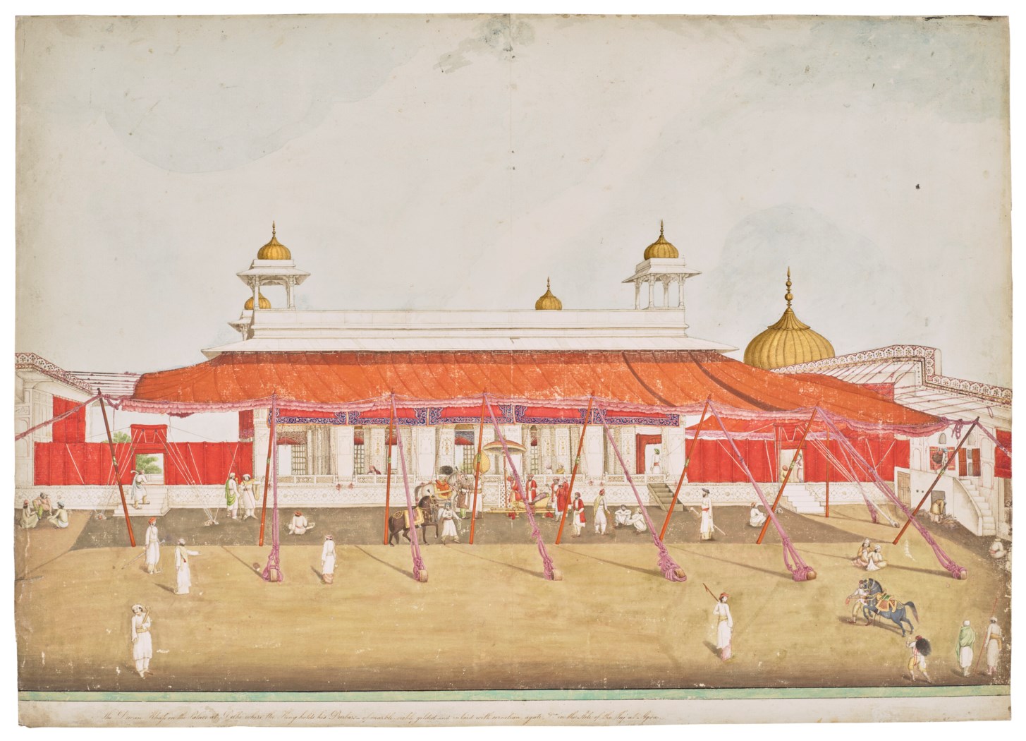 THE DIWAN-I KHAS IN THE RED FORT IN DELHI, SIGNED BY GHULAM ALI KHAN ...