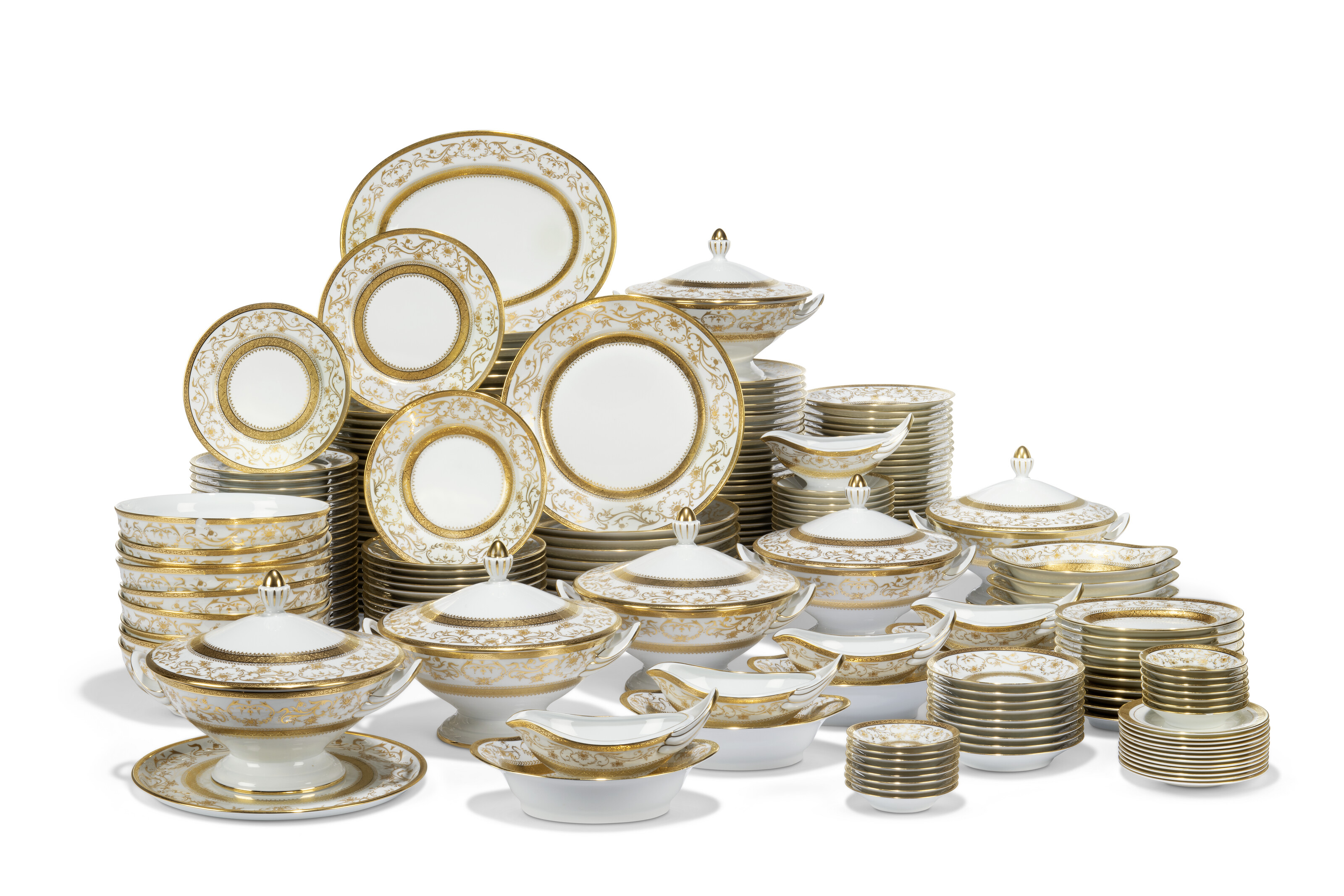 A LIMOGES (C.H. FIELD HAVILAND) PORCELAIN GILT PART TABLE-SERVICE, 20TH ...