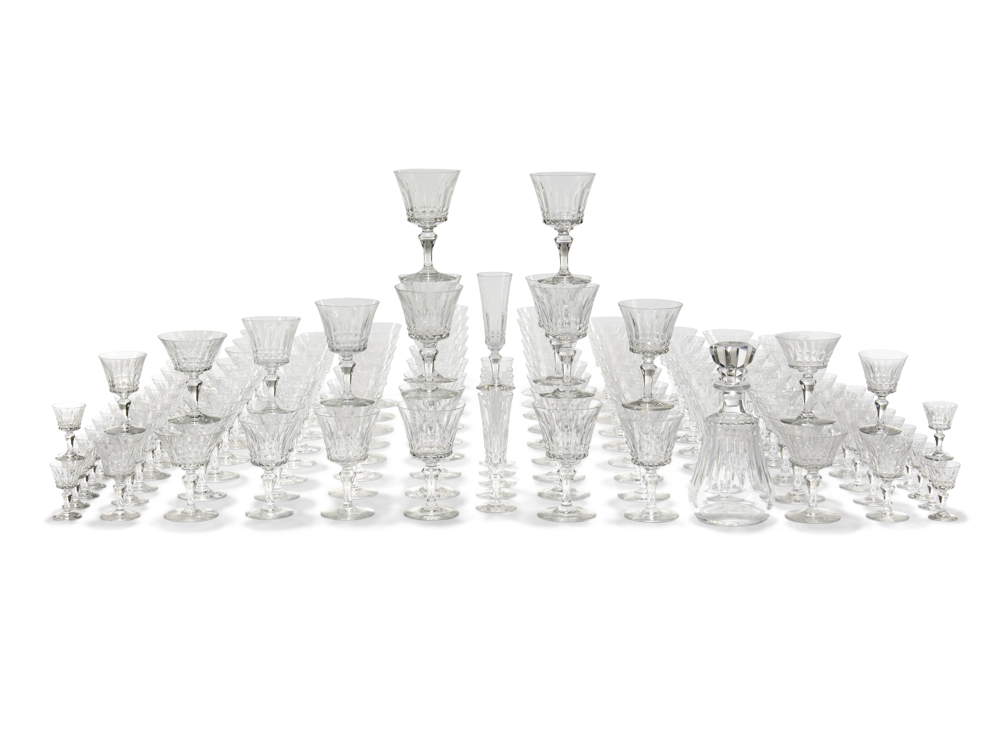 A BACCARAT ‘PICCADILLY’ PATTERN CUT-GLASS PART TABLE-SERVICE, 20TH ...