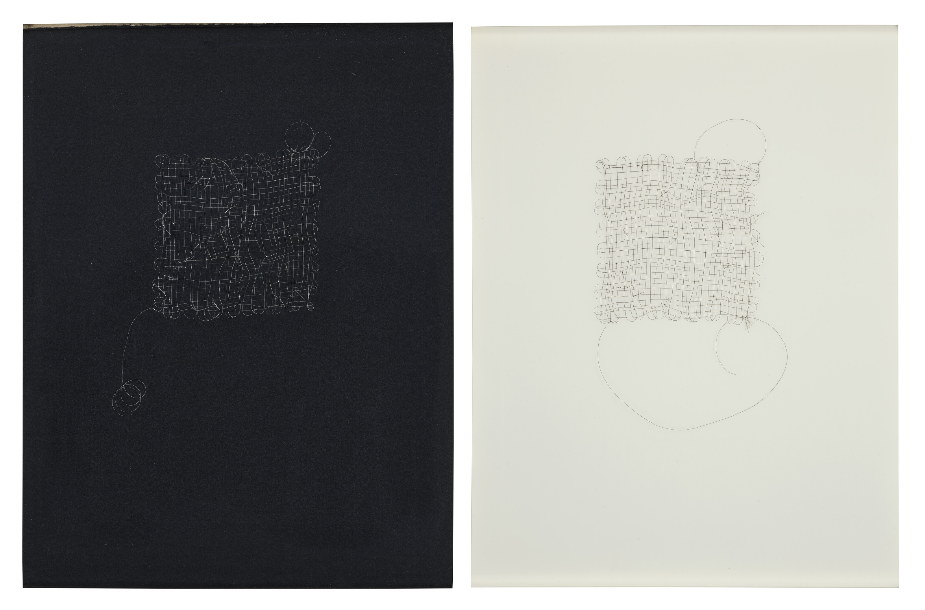 MONA HATOUM (B. 1952), (i) Untitled (grey hair grid with knots 2)(ii ...