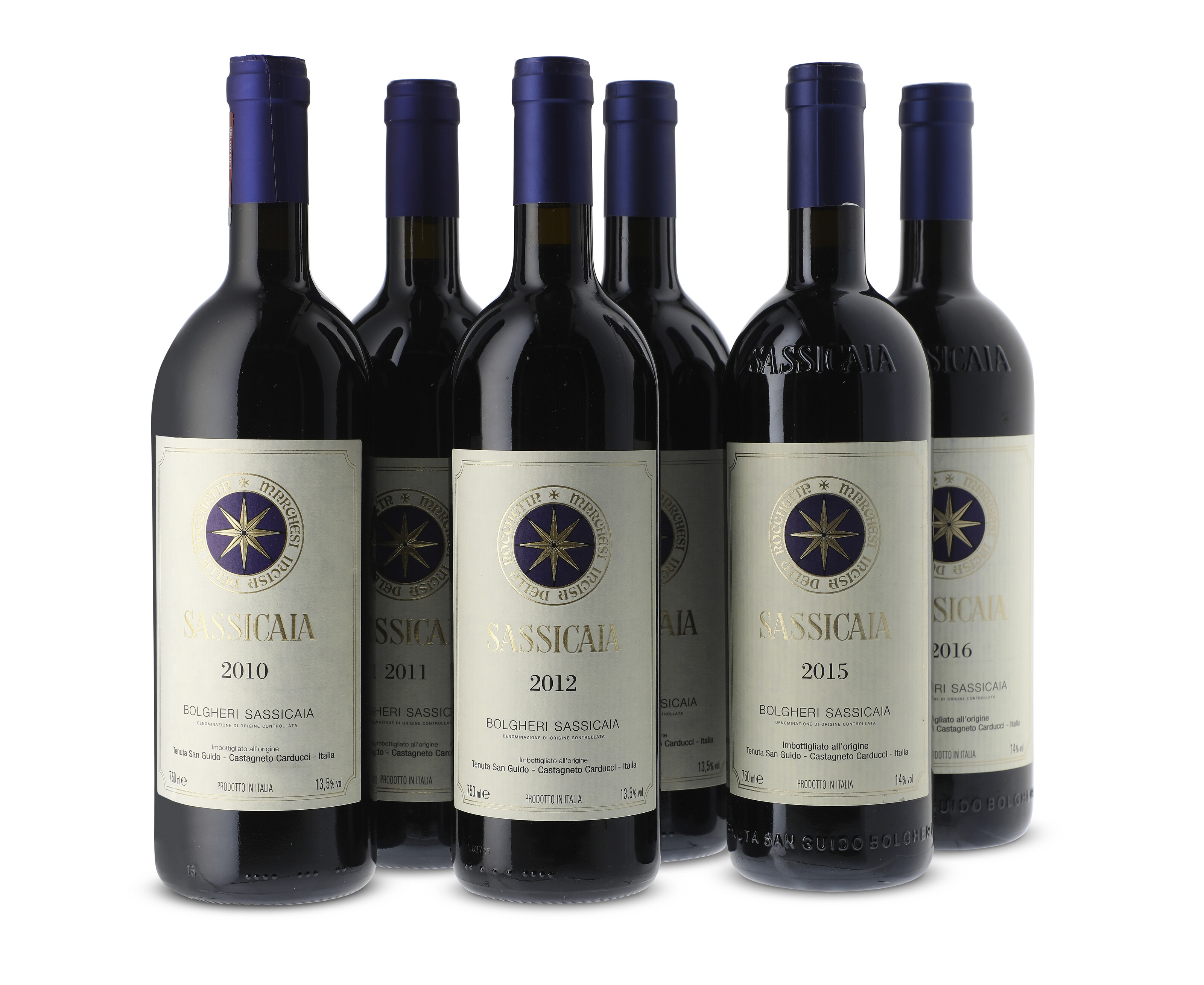 Mixed Sassicaia 2010-2016, Sassicaia, Tenuta San Guido, Bolgheri 2010 ...