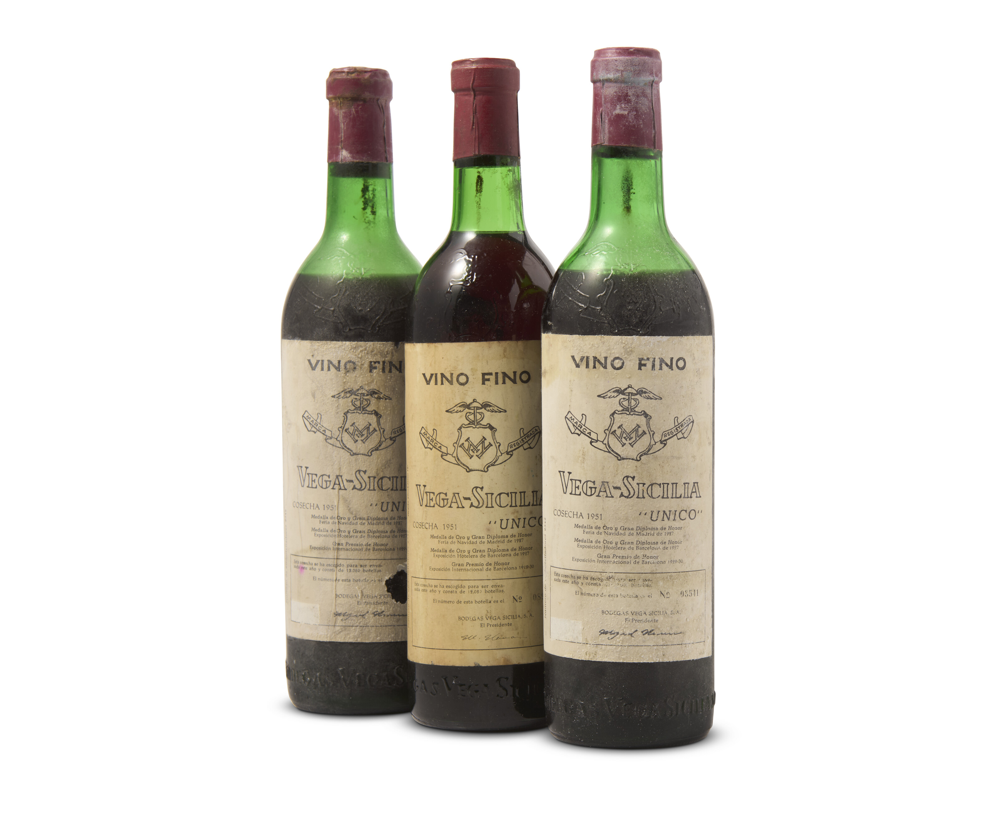 Vega Sicilia, Único, Ribera del Duero 1951, In three bottle original ...
