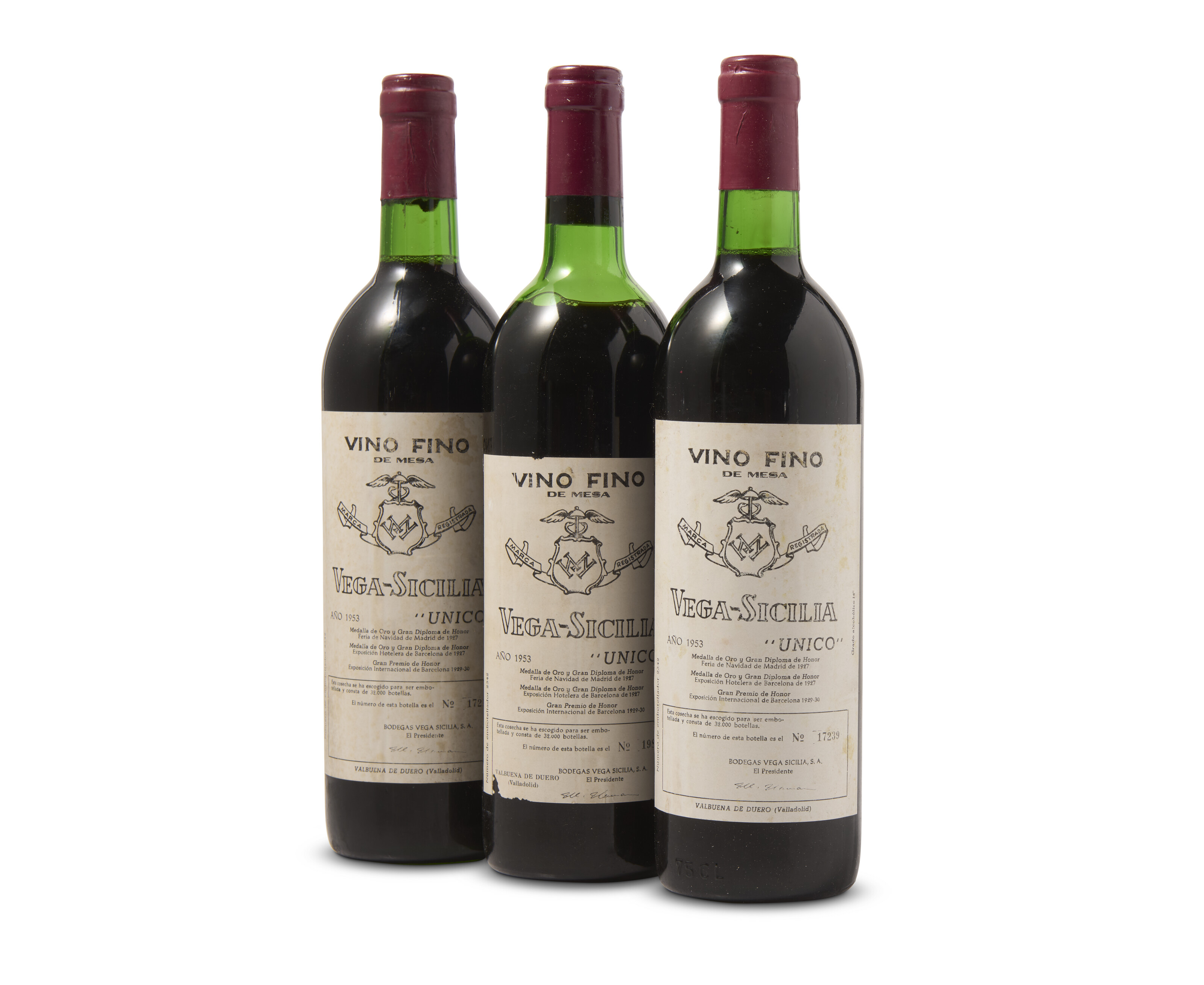 Vega Sicilia, Único, Ribera del Duero 1953, In original six bottle ...