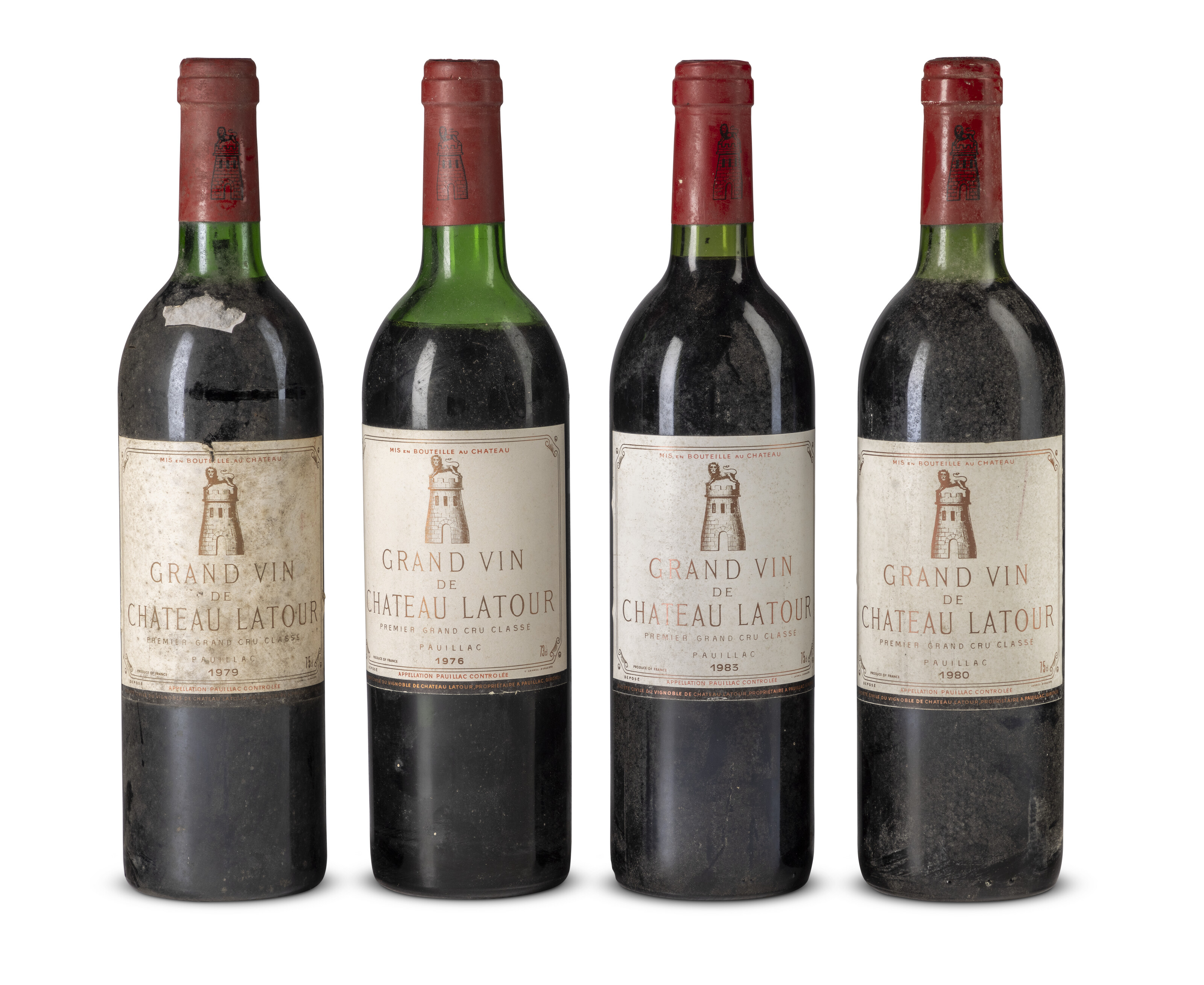Mixed Latour 1974-1983, Château Latour 1974Slightly corroded and ...