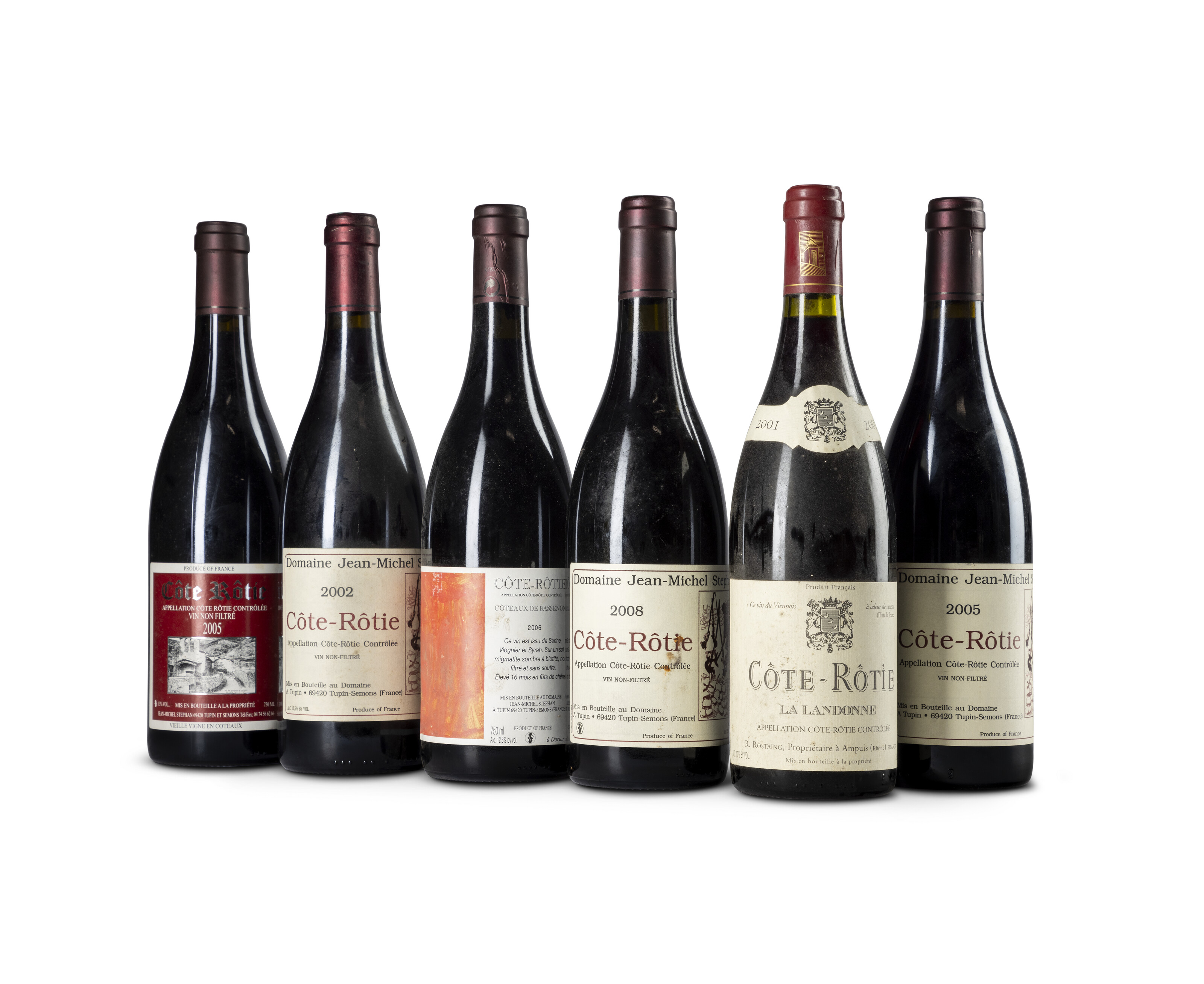 Mixed Côte Rôtie 2001-2008, Domaine Rostaing, Côte Rôtie, La Landonne ...