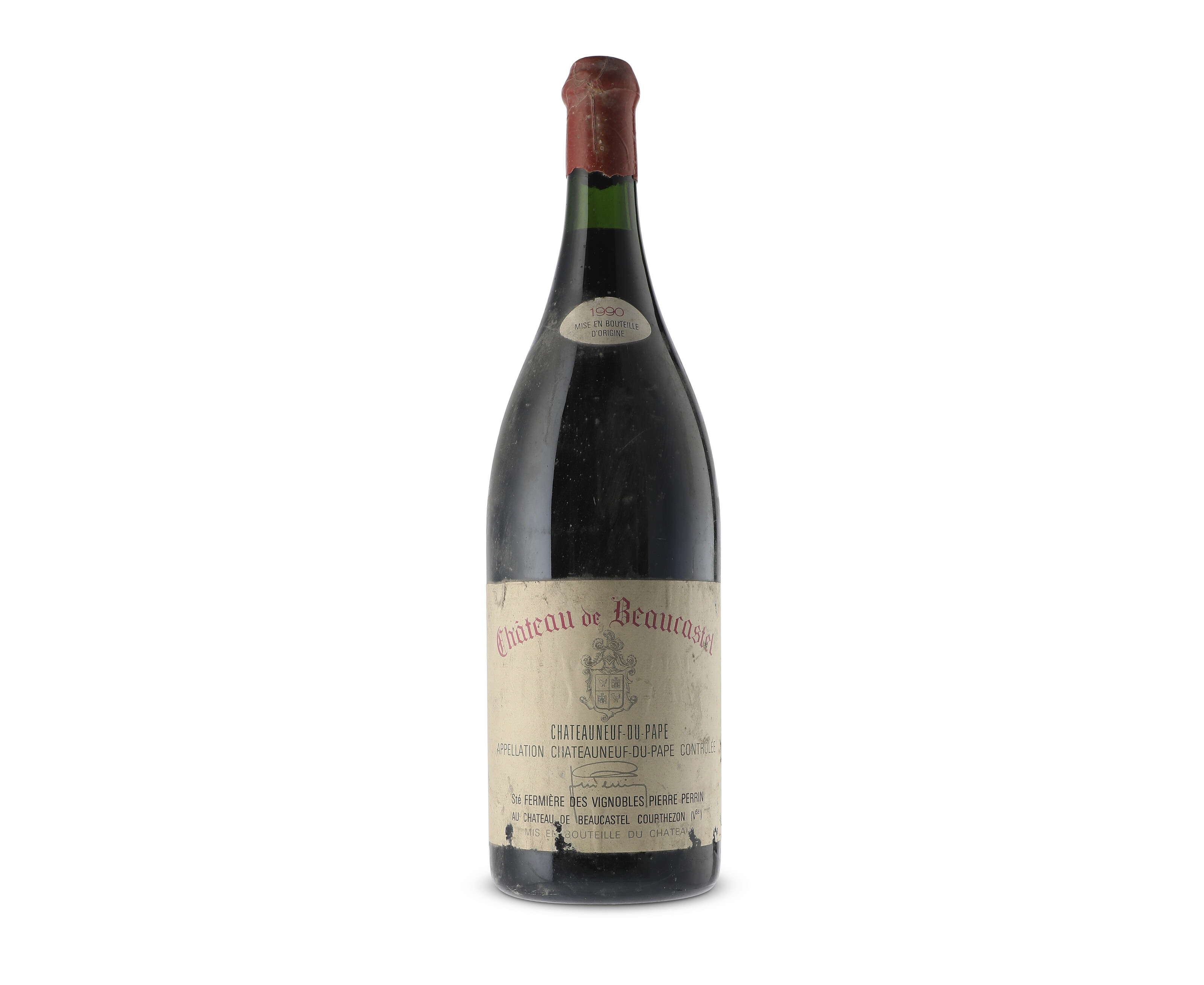 Chateau de Beaucastel Rouge, Chateauneuf-du-Pape 1990, U. 4cm, nicked ...