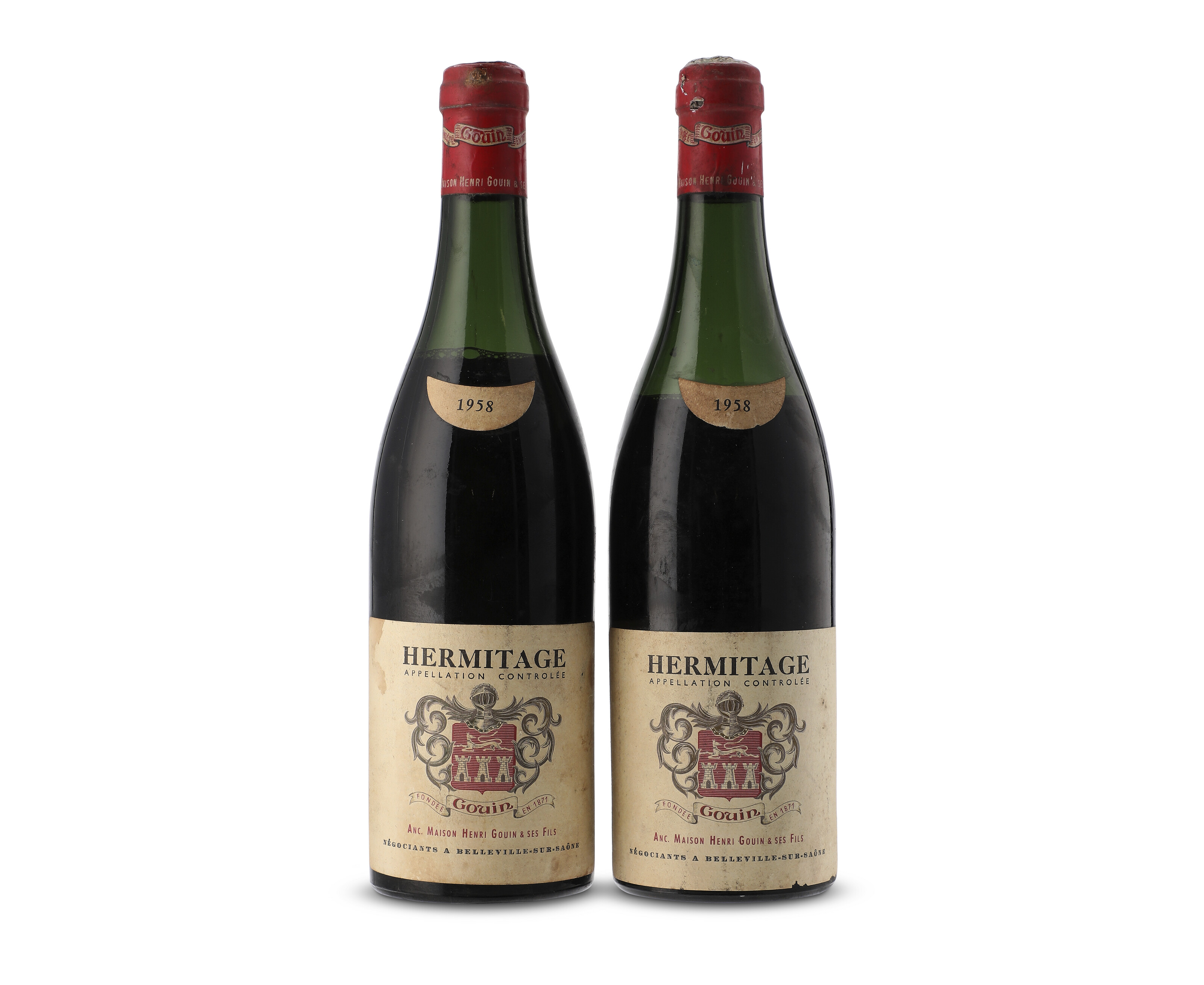 Henri Gouin, Hermitage 1958, U. one 6cm and one 8cm, badly bin-soiled ...