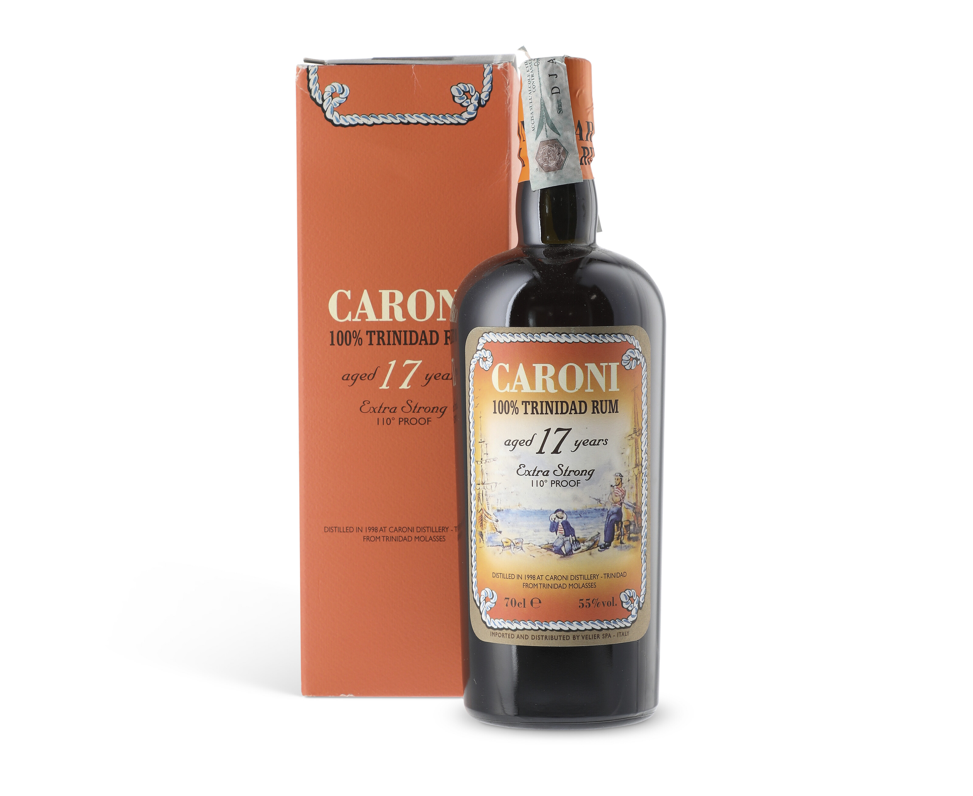 Caroni 17 Year Old Trinidad Rum 1998, In original carton. Integrated ...