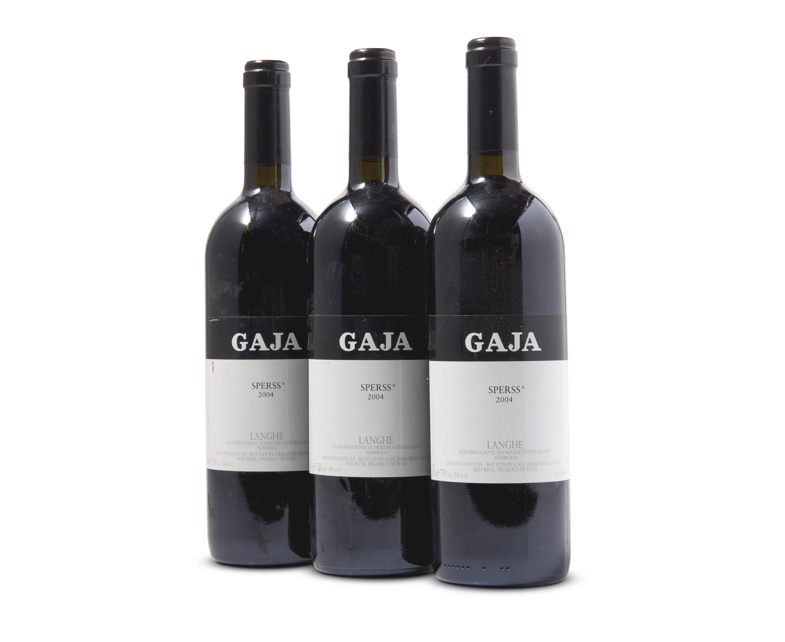 Gaja, Barolo, Sperss 2004, Scuffed capsules. Slightly bin-soiled labels ...