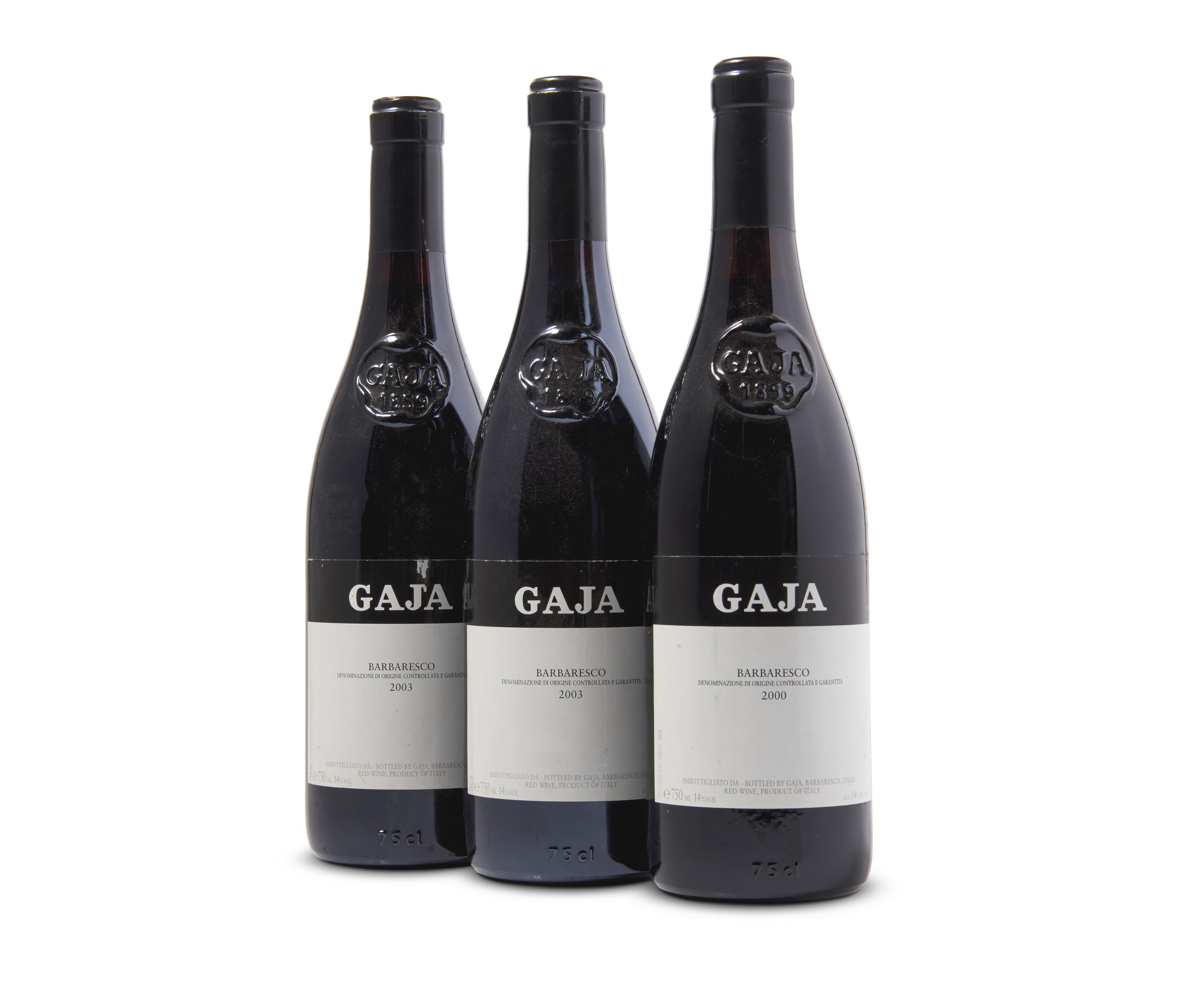 Mixed Gaja Barbaresco 2000-2003, Gaja, Barbaresco 2000Scuffed label ...