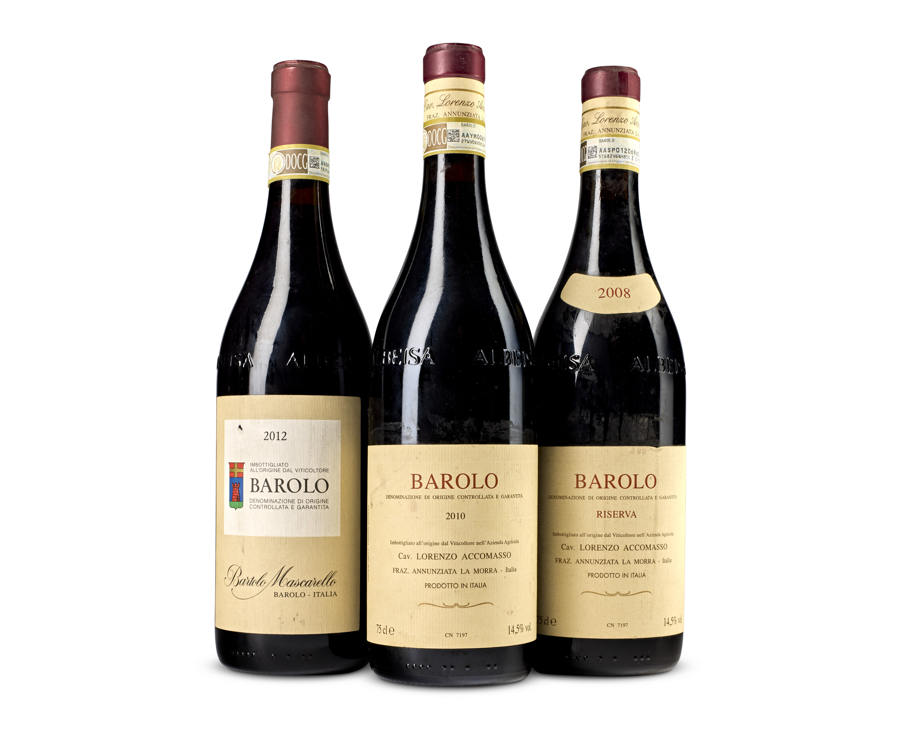 Mixed Barolo 2008-2012, Accomasso, Barolo Riserva 2008Slightly bin ...