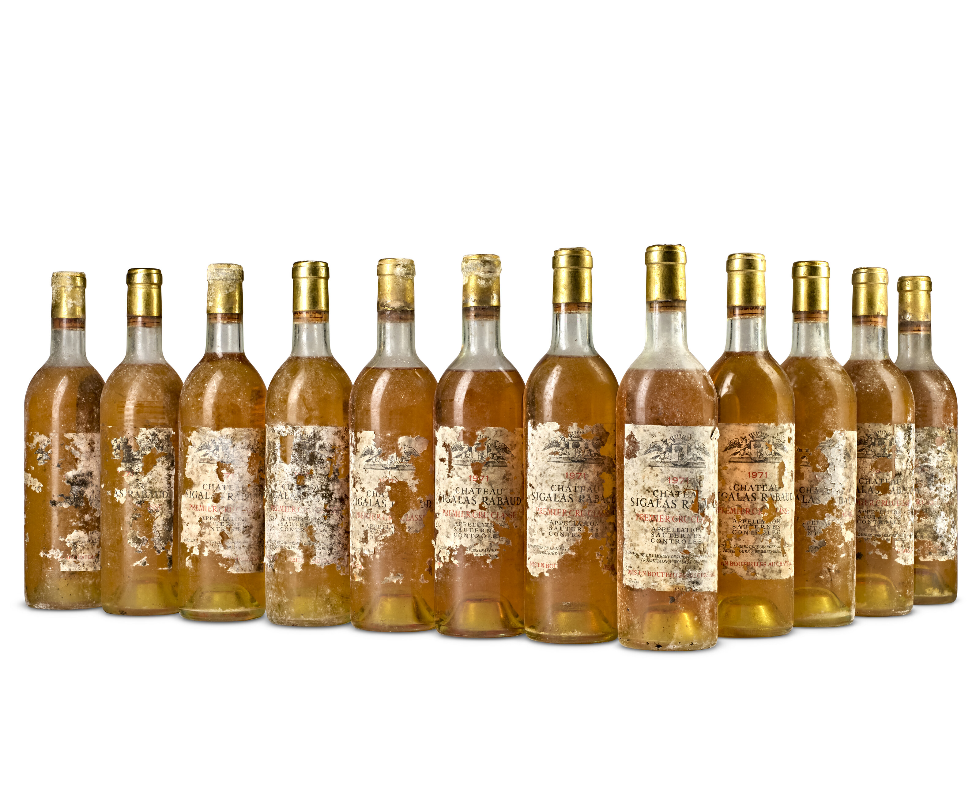Château Sigalas Rabaud 1971, Sauternes, 1er Cru ClasséCorroded capsules ...