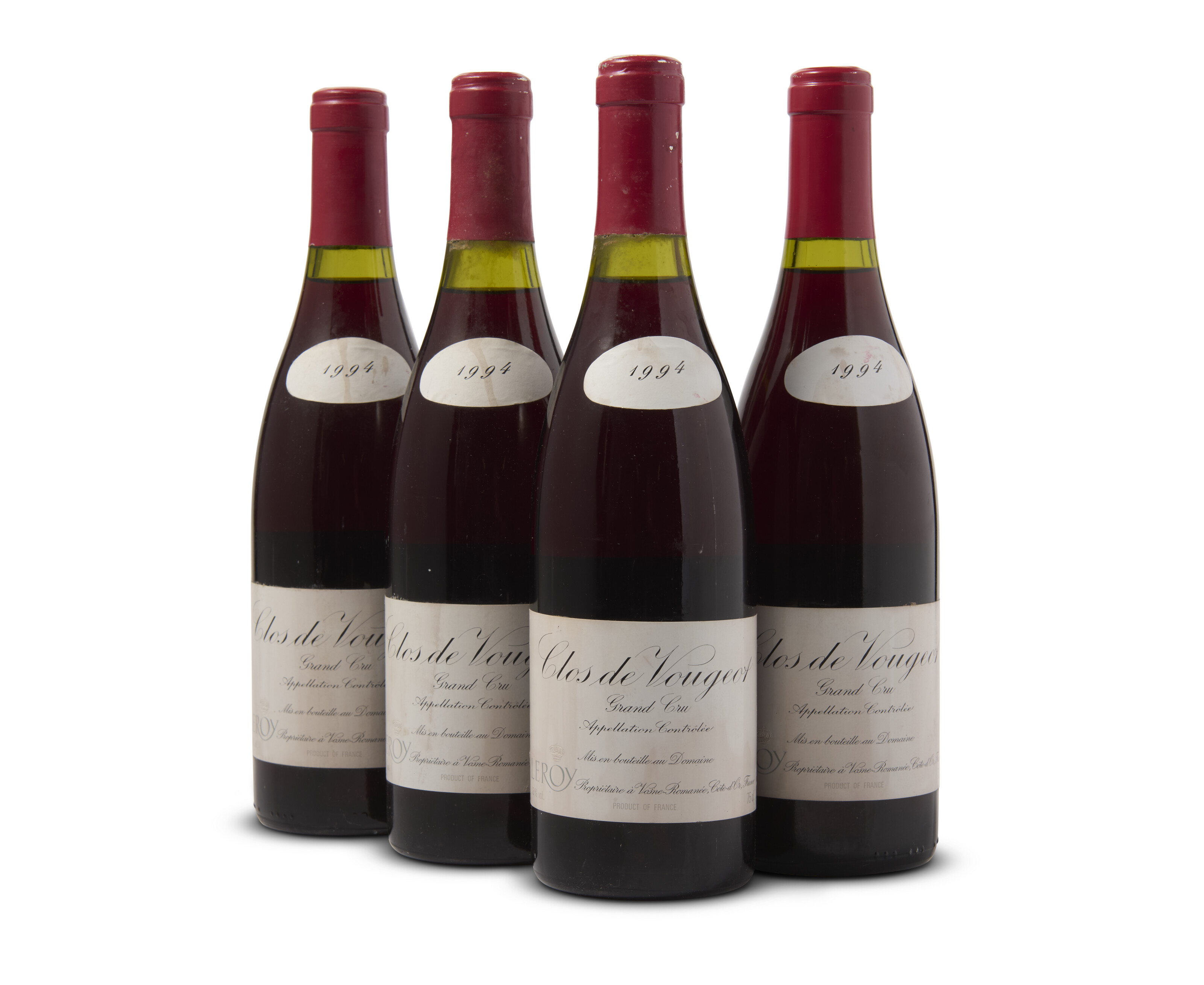 Domaine Leroy, Clos de Vougeot 1994, Scuffed capsules. Five slightly ...