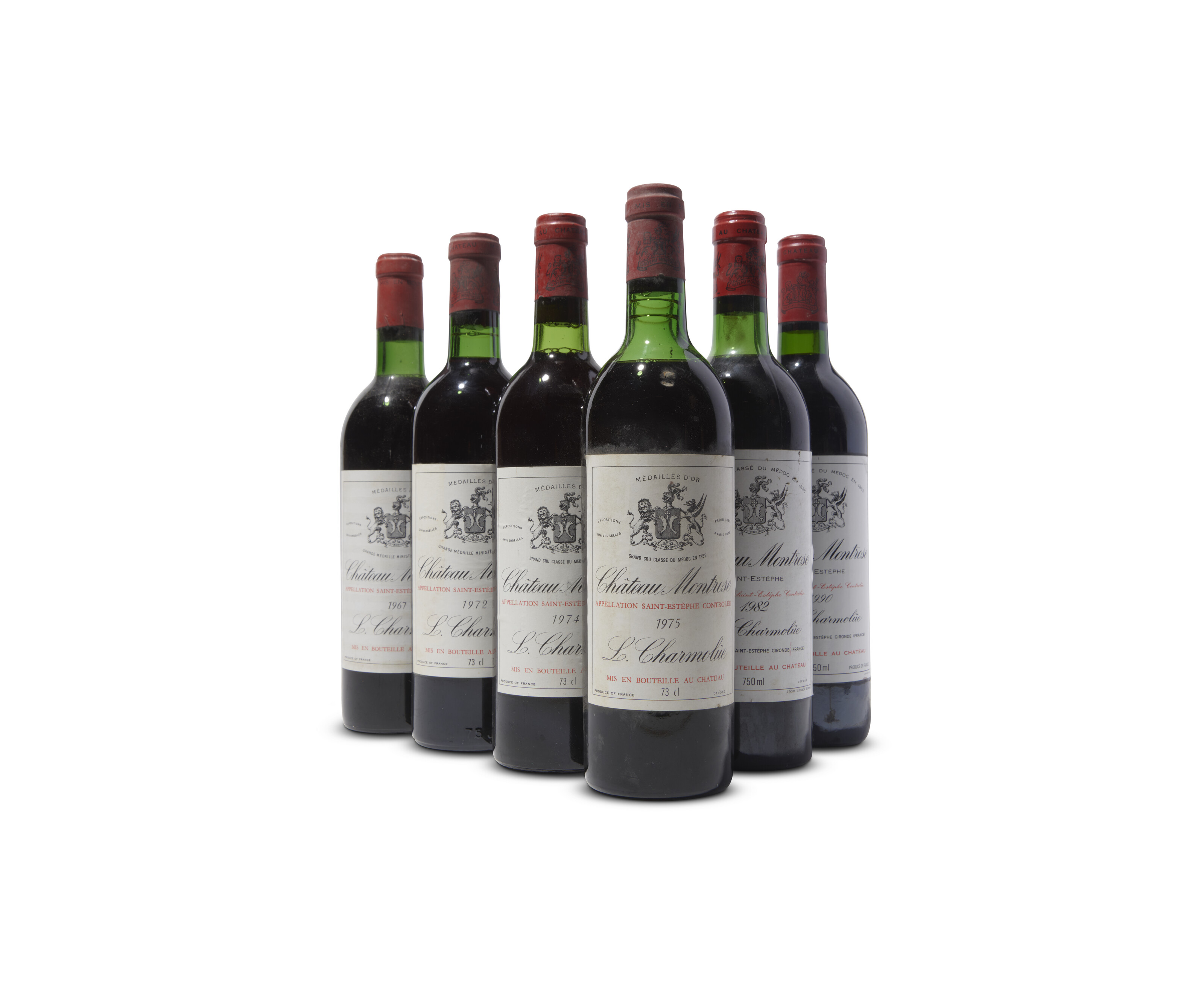 Mixed Montrose 1967-1990, Château Montrose 1967Bin-soiled labels ...
