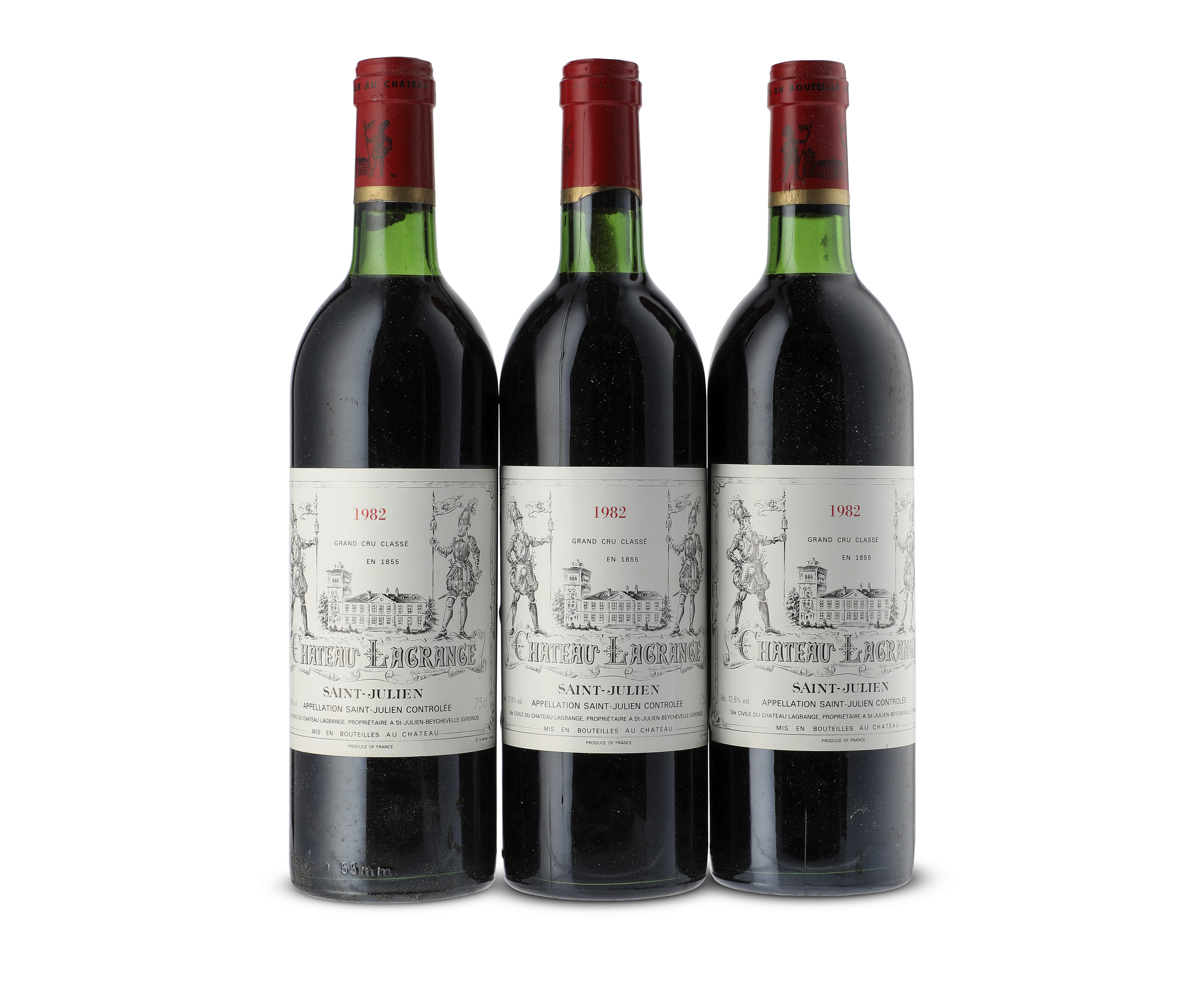 Château Lagrange 1982, Saint-Julien, 3ème Cru ClasséIn original wooden case. Two damaged ...