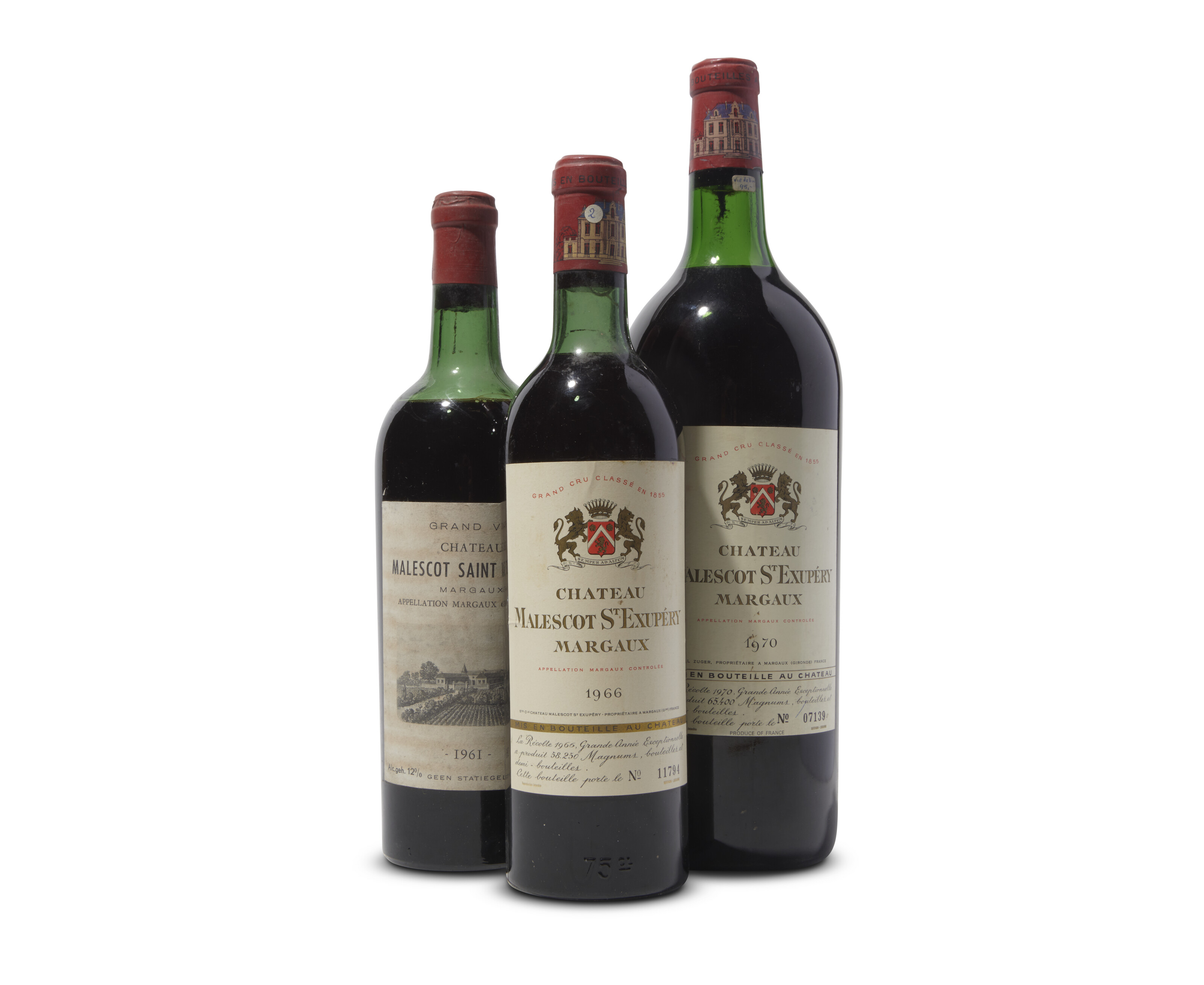 Mixed Malescot St. Exupery 1961-1970, Château Malescot St. Exupery 1961Dutch bottled. Bin-soiled ...
