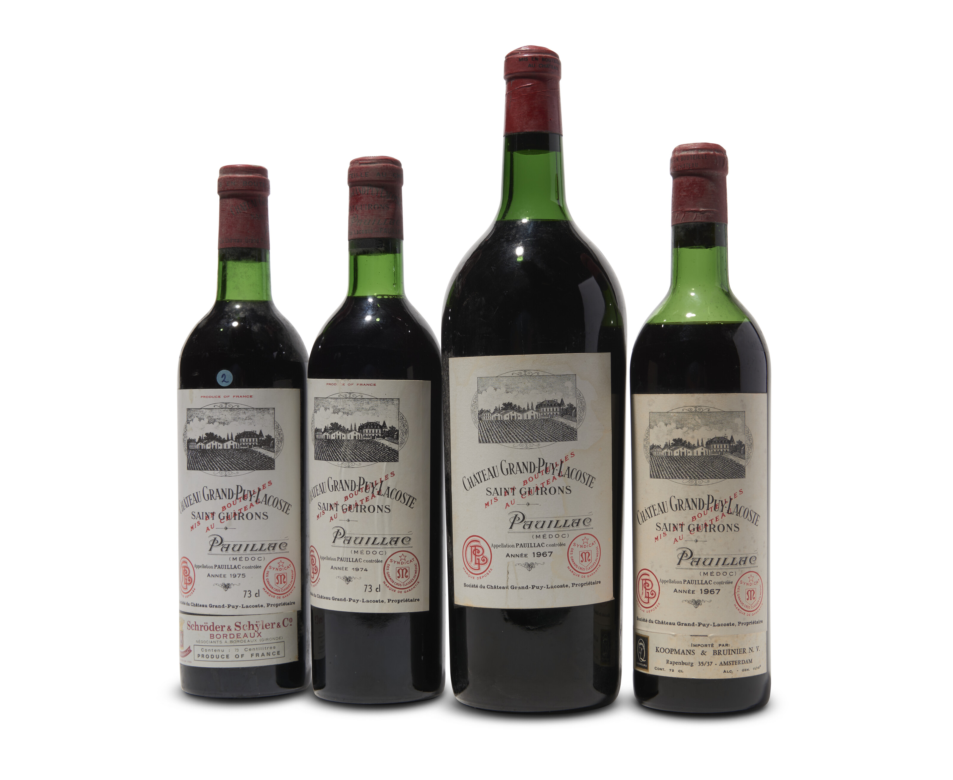 Mixed Grand-Puy-Lacoste 1967-1975, Château Grand-Puy-Lacoste 1967Slightly damaged capsule ...