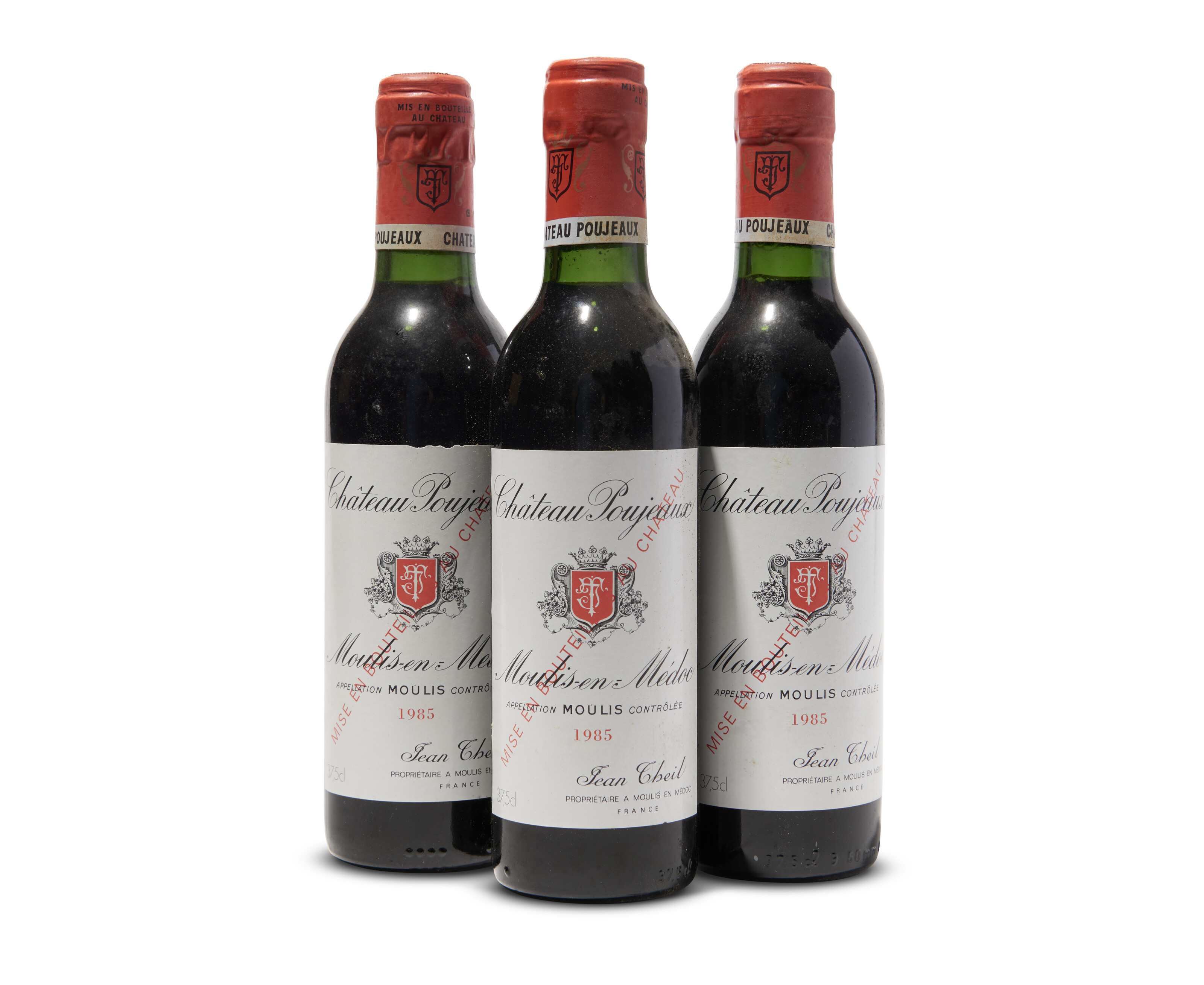Château Poujeaux 1985, Moulis en MedocSlightly bin-soiled labels. Eight ...