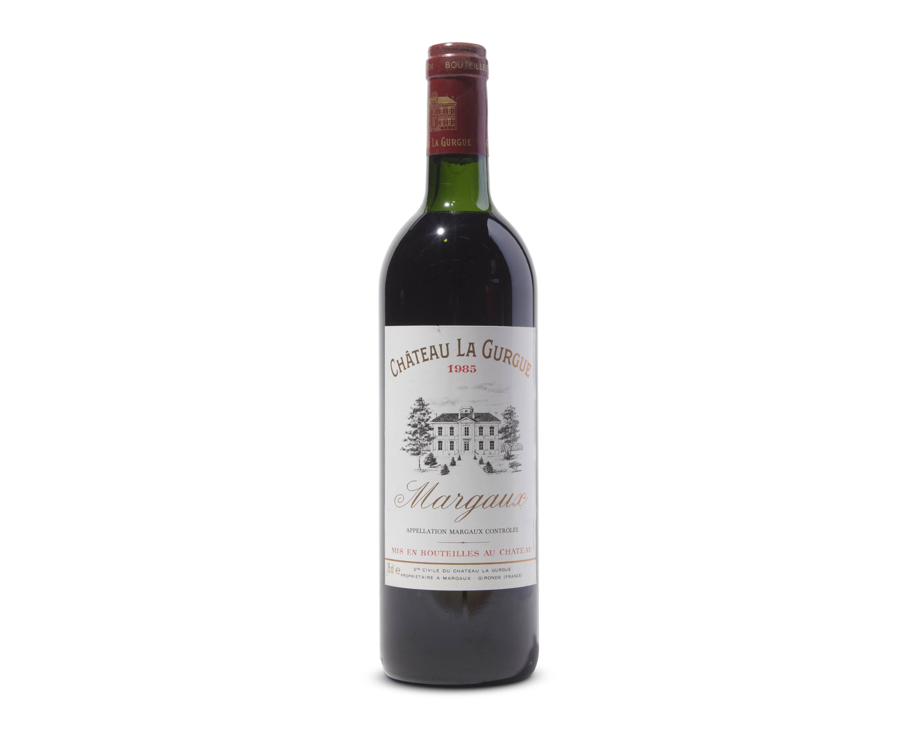 Château La Gurgue 1985, MargauxIn original wooden case. Excellent ...