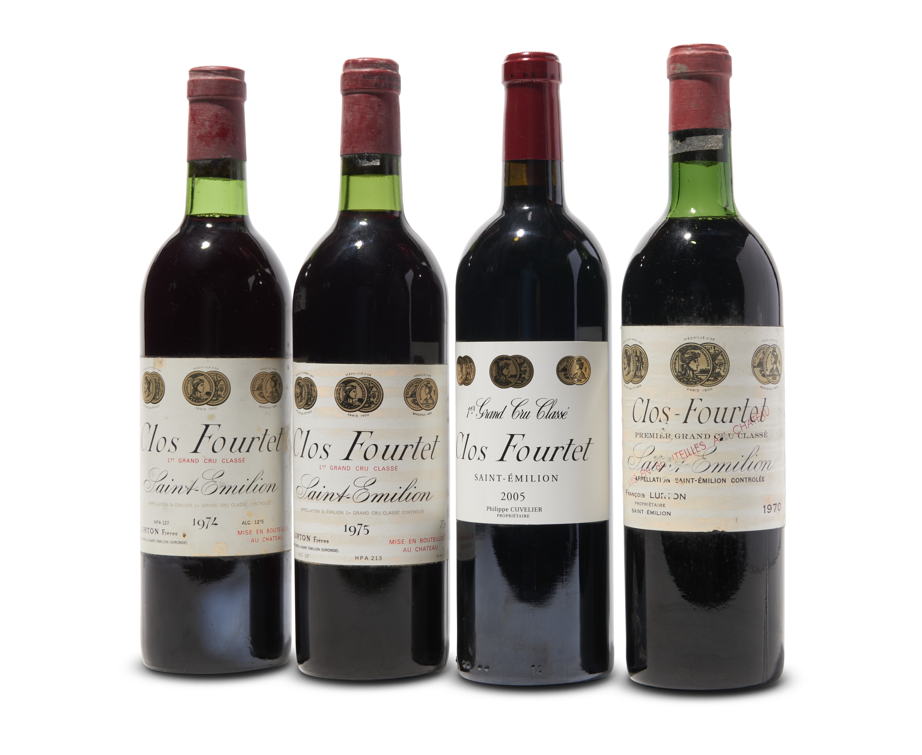 Mixed Clos Fourtet 1970-2005, Clos Fourtet 1970Bin-soiled, glue-striped ...