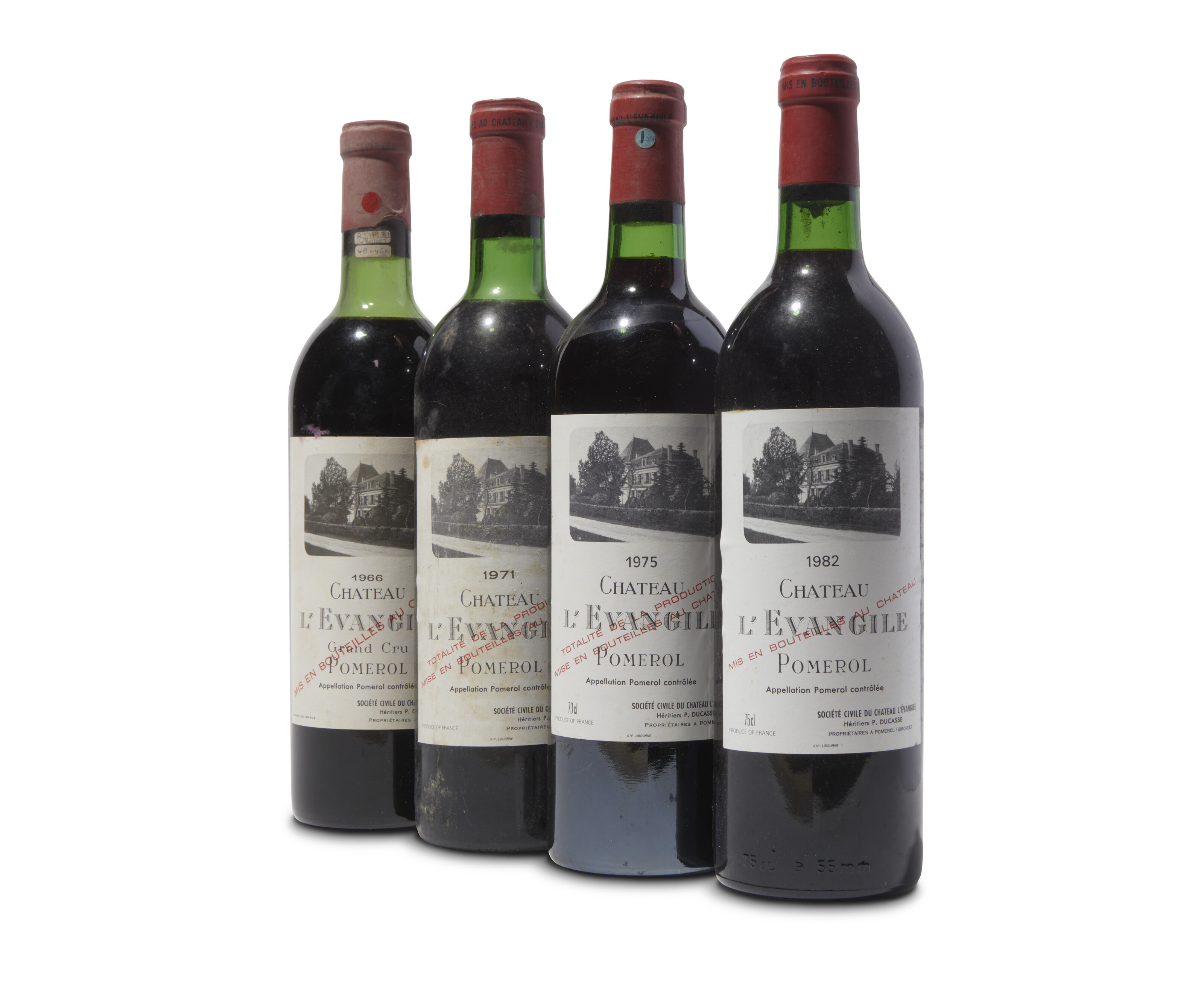 Mixed L'Evangile 1966-1982, Château L'Evangile 1966Corroded capsules ...