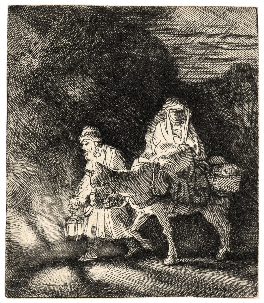 REMBRANDT HARMENSZ. VAN RIJN (1606-1669), The Flight into Egypt: a ...