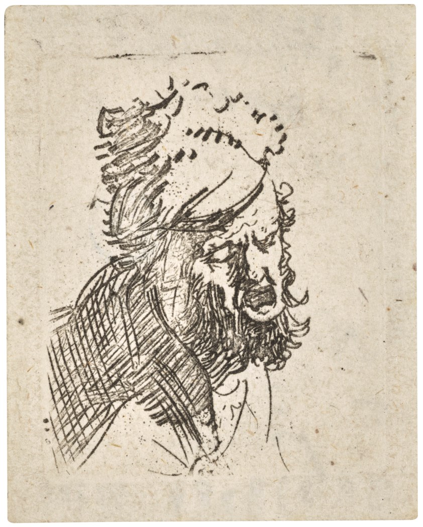REMBRANDT HARMENSZ. VAN RIJN (1606-1669), Head of a Man in a Fur Cap ...