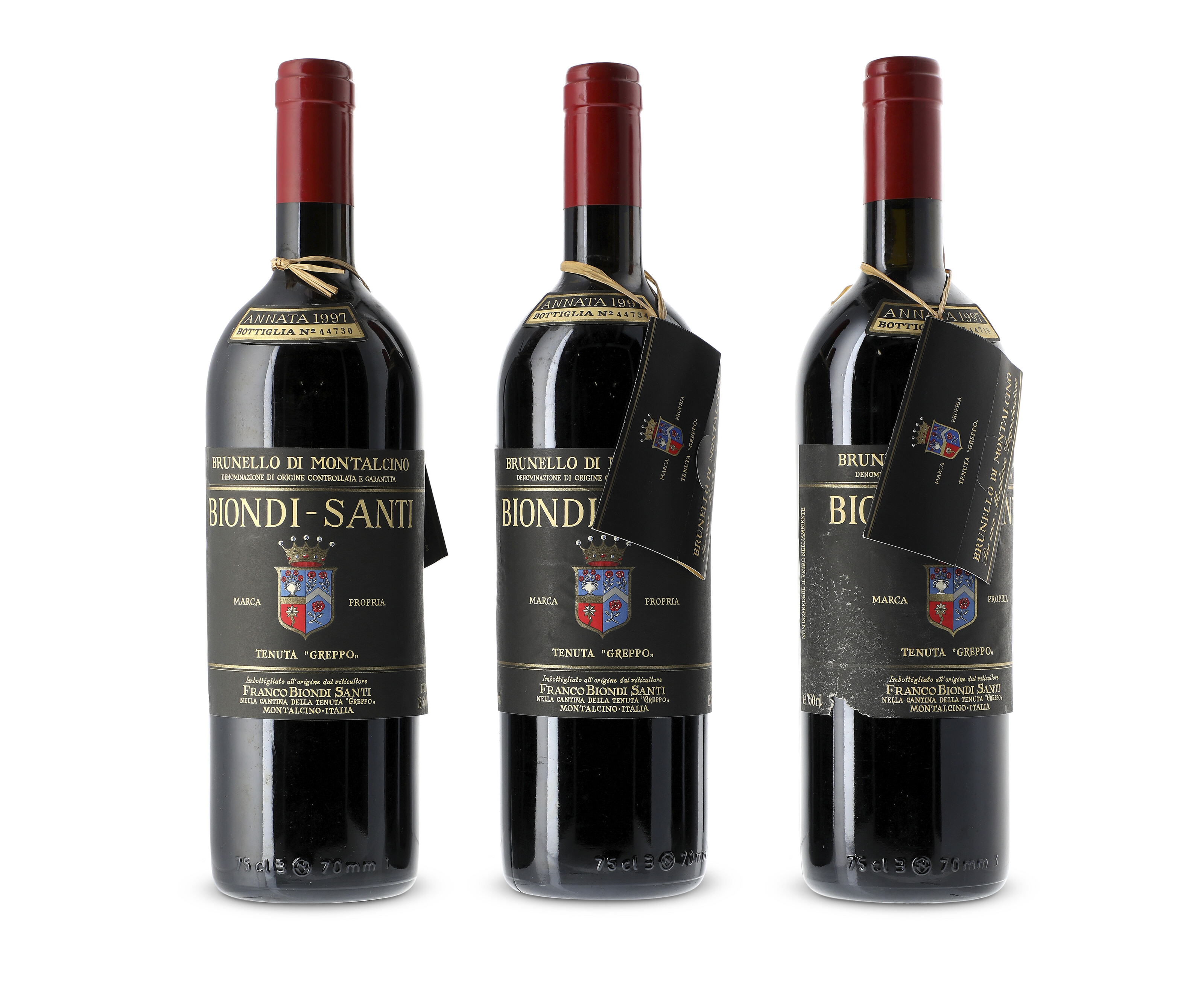 Biondi-Santi, Brunello di Montalcino 1997, U. 2xts, 4xus, two nicked ...