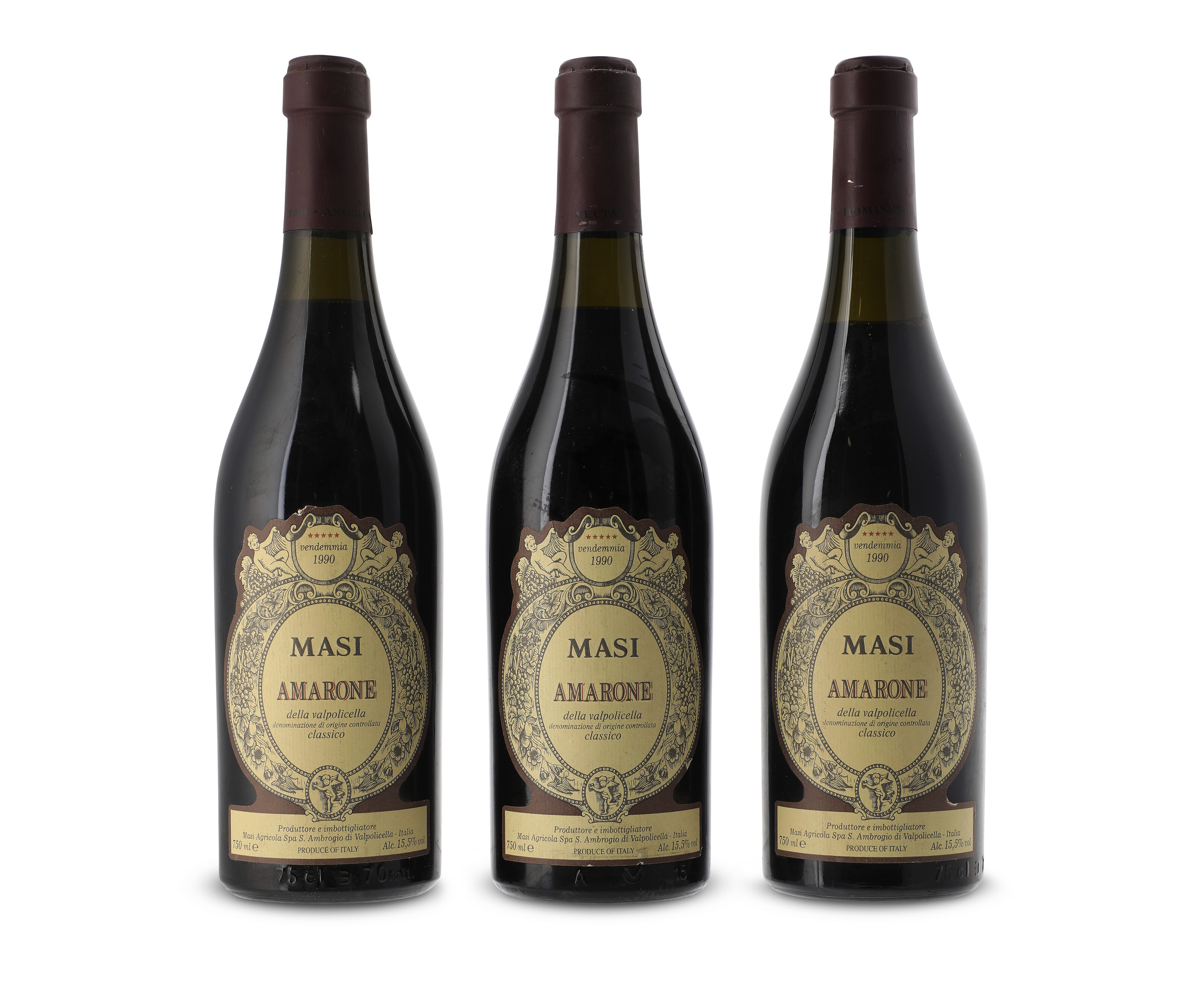 Masi, Amarone della Valpolicella 1990, VenetoU. 2x2.5cm, 2x3cm, 1x4cm ...
