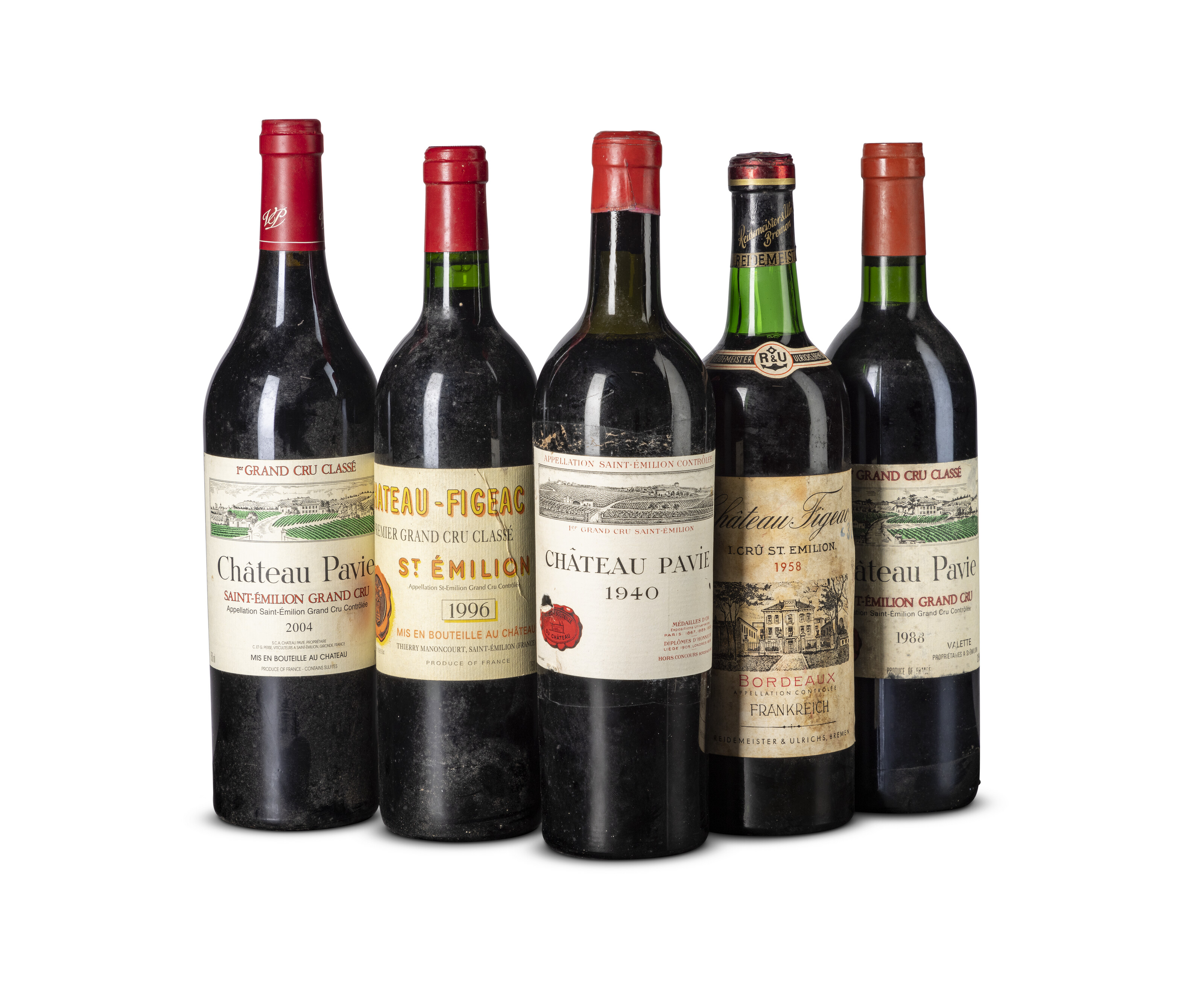 Mixed St Emilion 1940-2007, Château Pavie1940Slightly bin-soiled labels ...