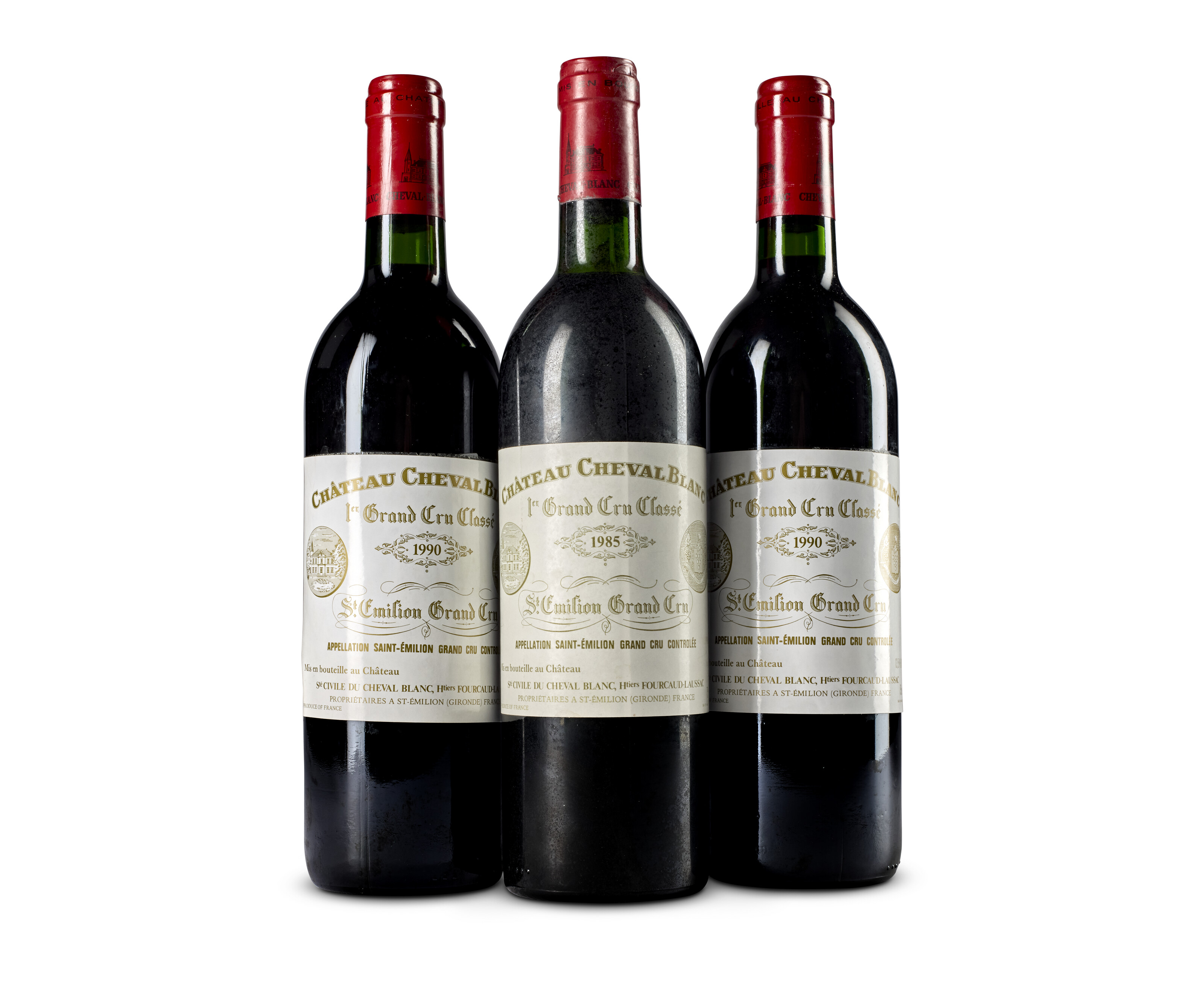 Mixed Cheval Blanc 1985-1990, Château Cheval Blanc 1985Scuffed and ...