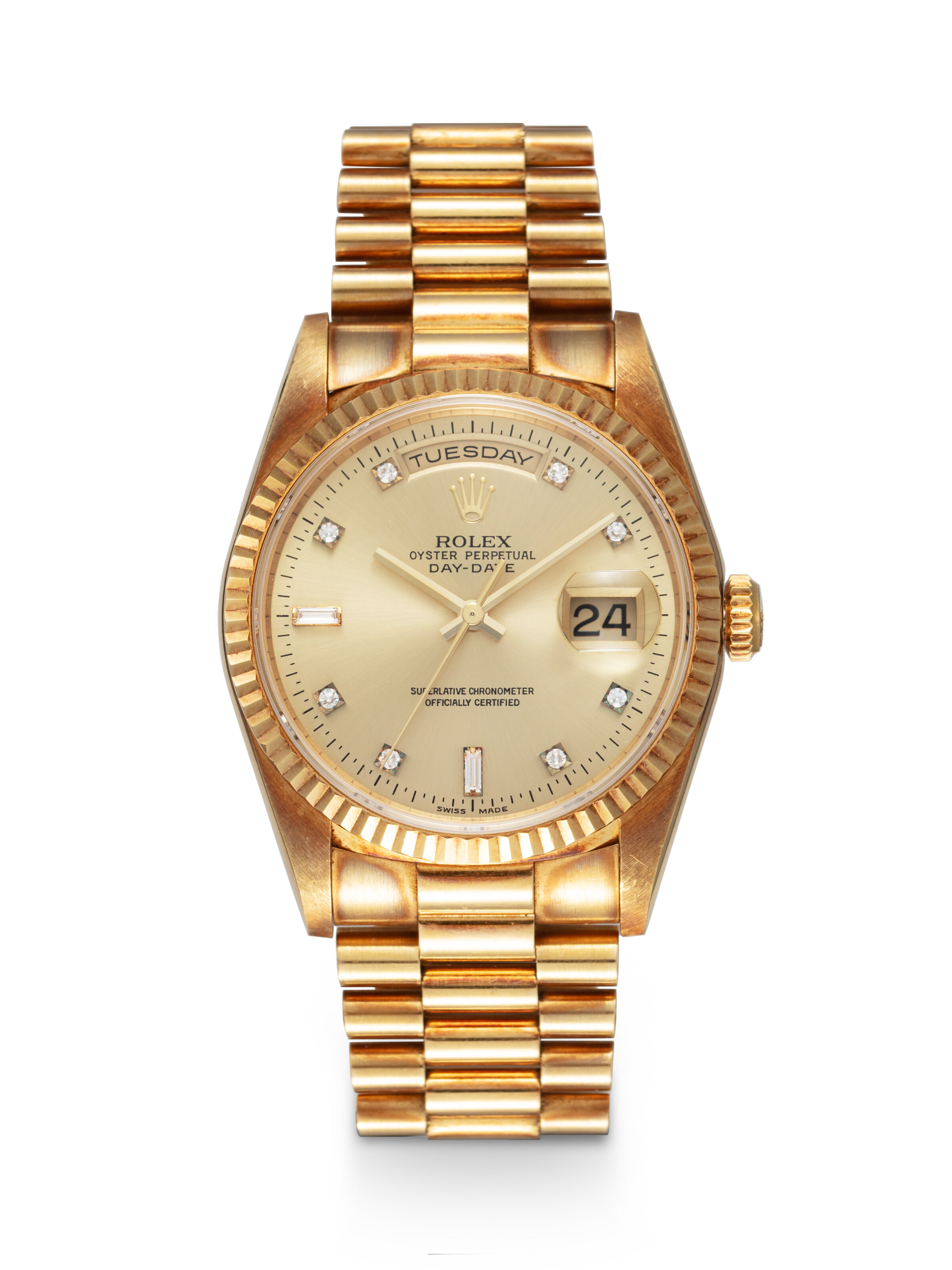 ROLEX, DAY-DATE REF. 18238, A FINE YELLOW GOLD AUTOMATIC WRISTWATCH ...