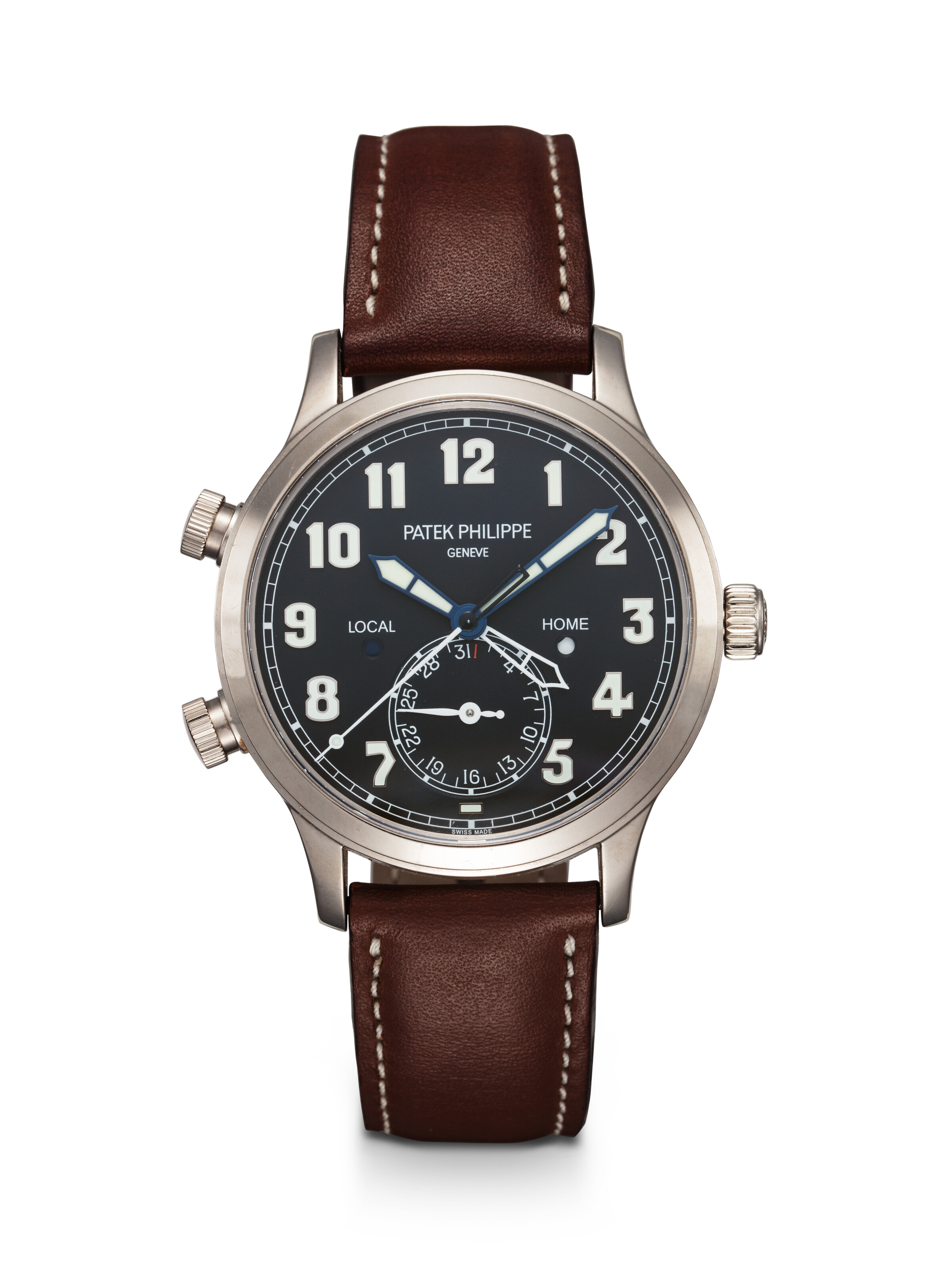 PATEK PHILIPPE, CALATRAVA PILOT TRAVEL TIME REF. 5524G-001, A FINE AND ...