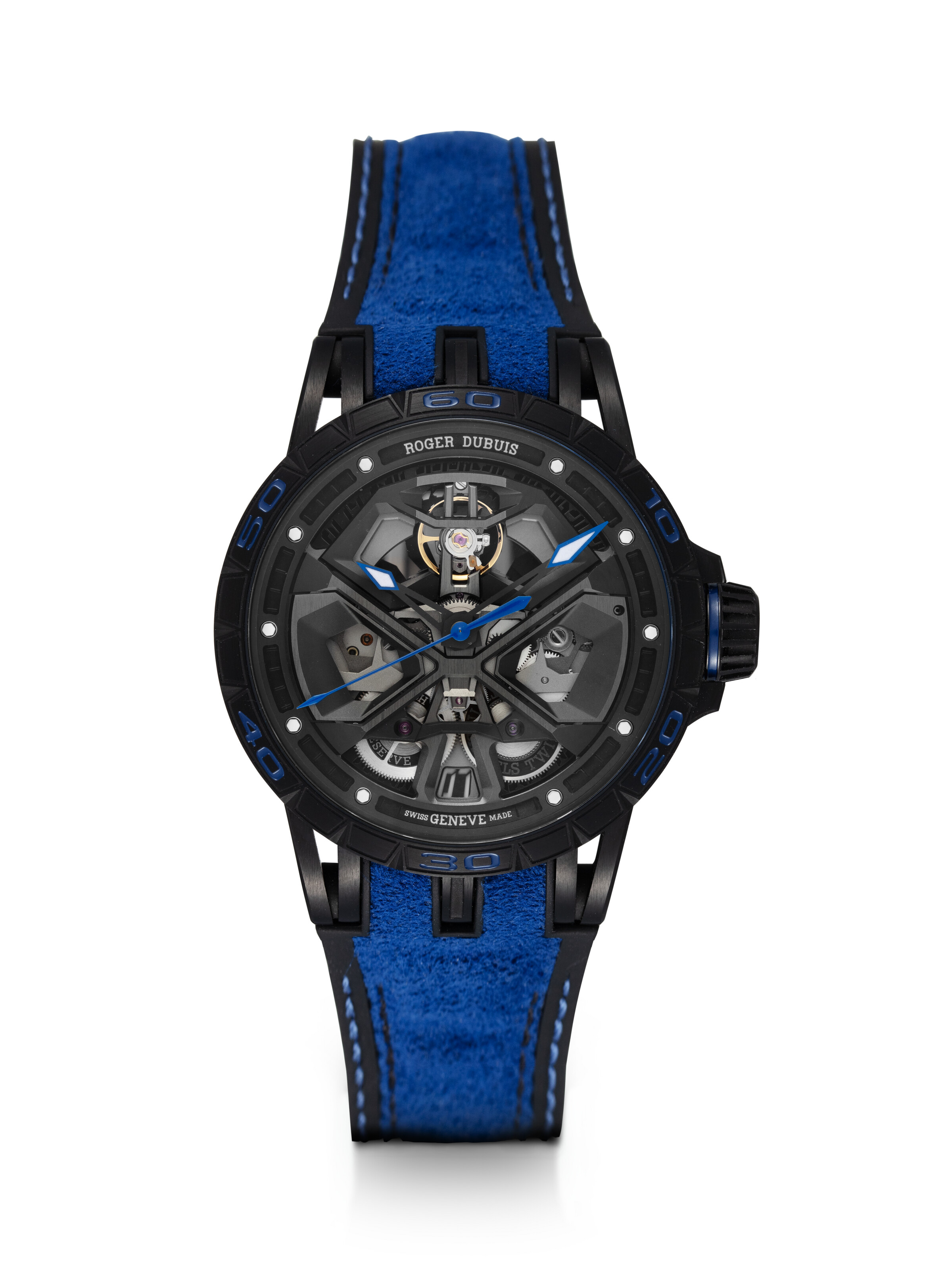ROGER DUBUIS, EXCALIBUR SPIDER MONOBALANCIER HURACAN BLUE REF. DBEX0749 ...