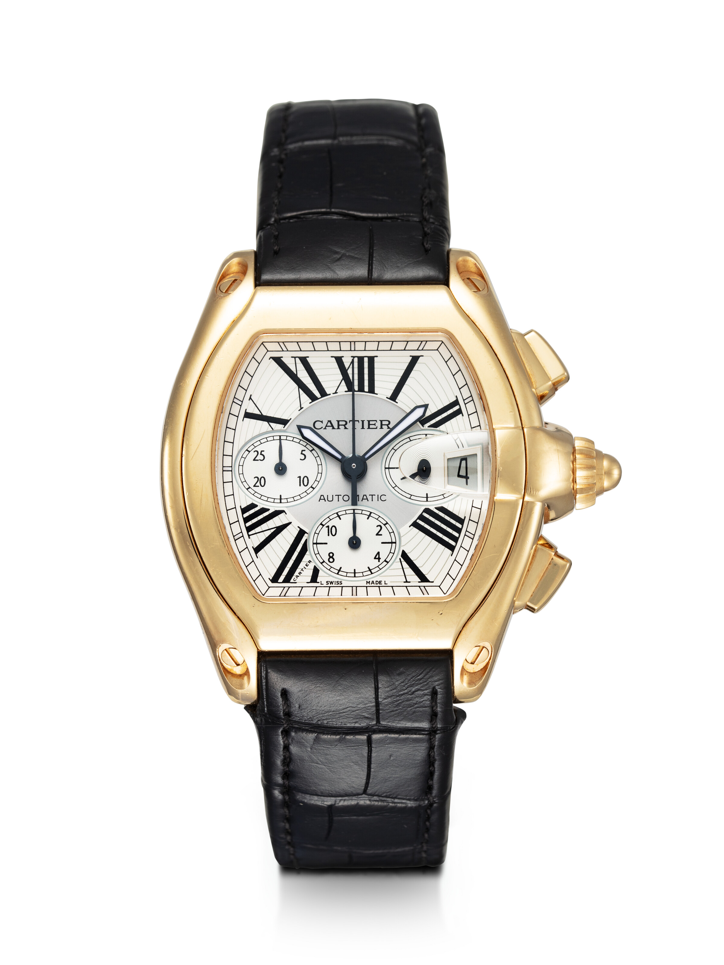 CARTIER ROADSTER, REF. 2619, A FINE CHRONOGRAPH IN 18K YELLOW GOLD ...