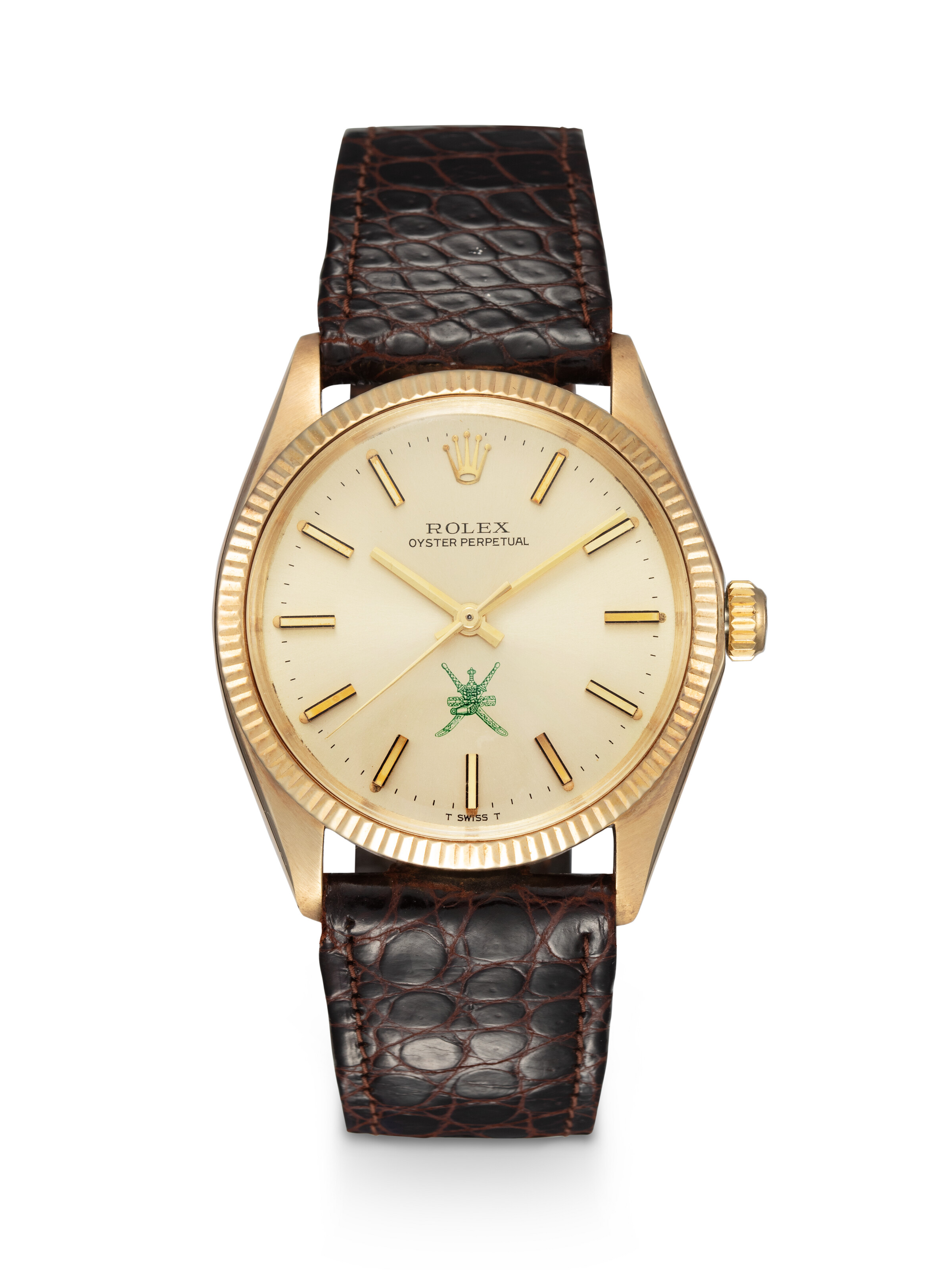 ROLEX, OYSTER PERPETUAL REF. 1005 'KHANJAR DIAL', AN ATTRACTIVE 14K ...