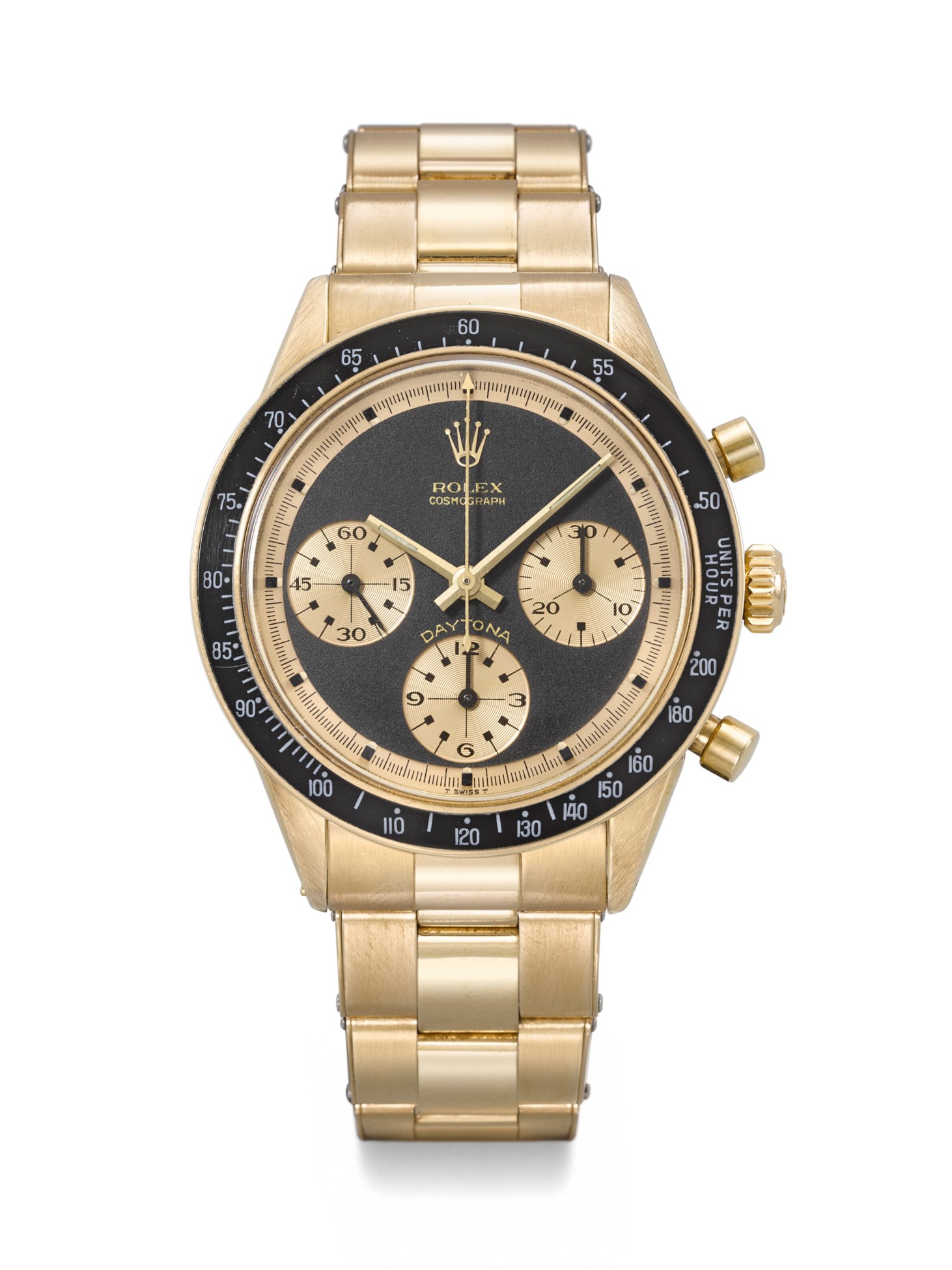 ROLEX. AN OUTSTANDINGLY RARE, IMPORTANT AND HIGHLY ATTRACTIVE 14K GOLD ...
